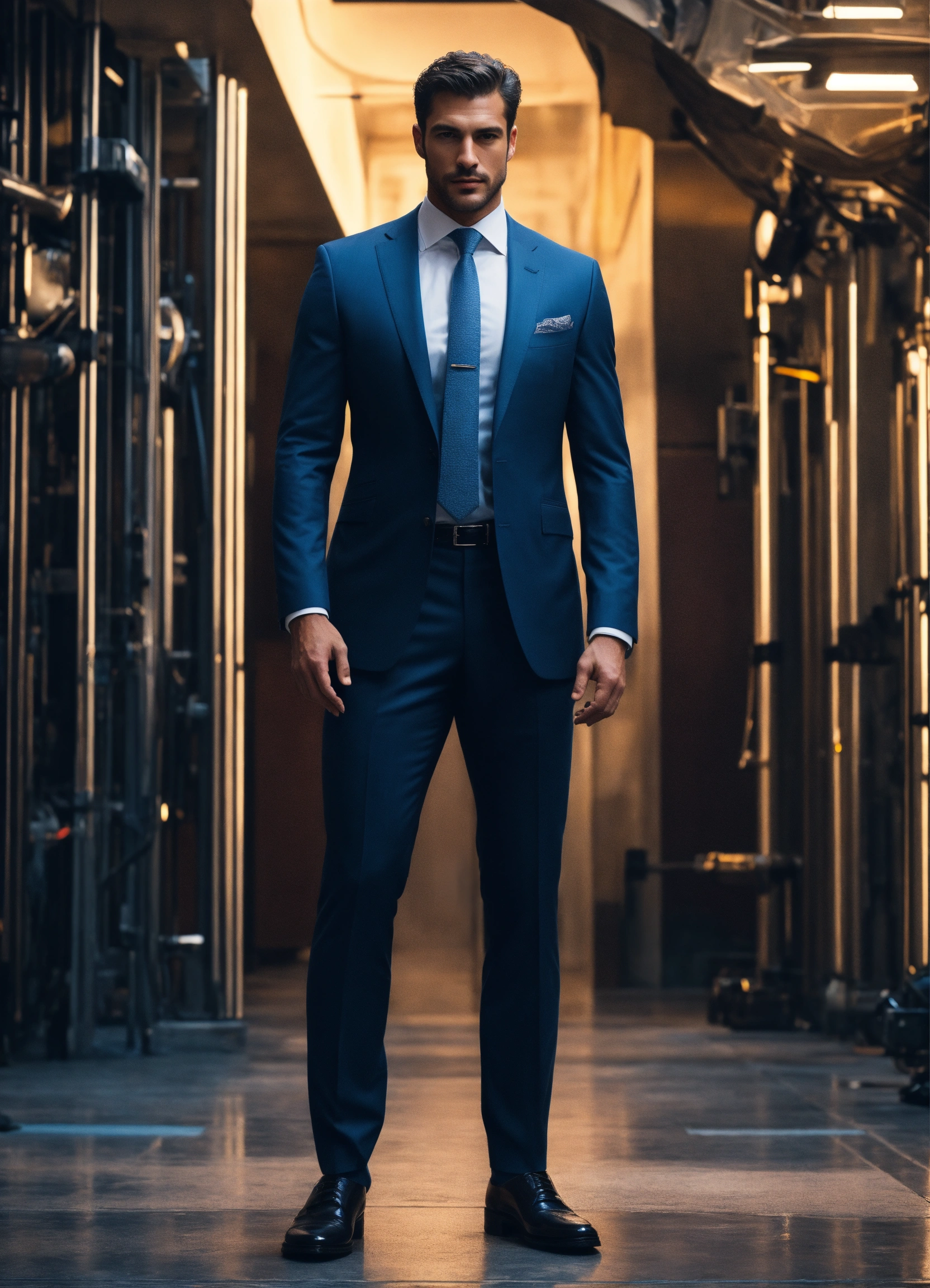 Lexica - A handsome, tall, powerful man in full growth, in a suit of ...