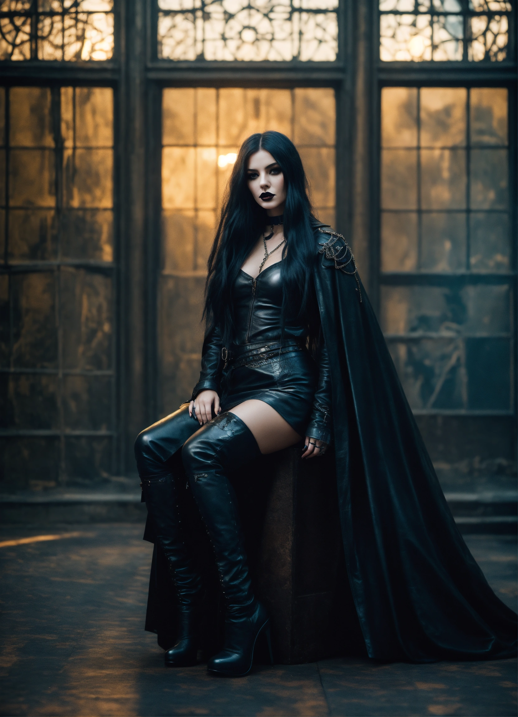 Lexica - Beautiful Extremely goth model young girl wearing black ...