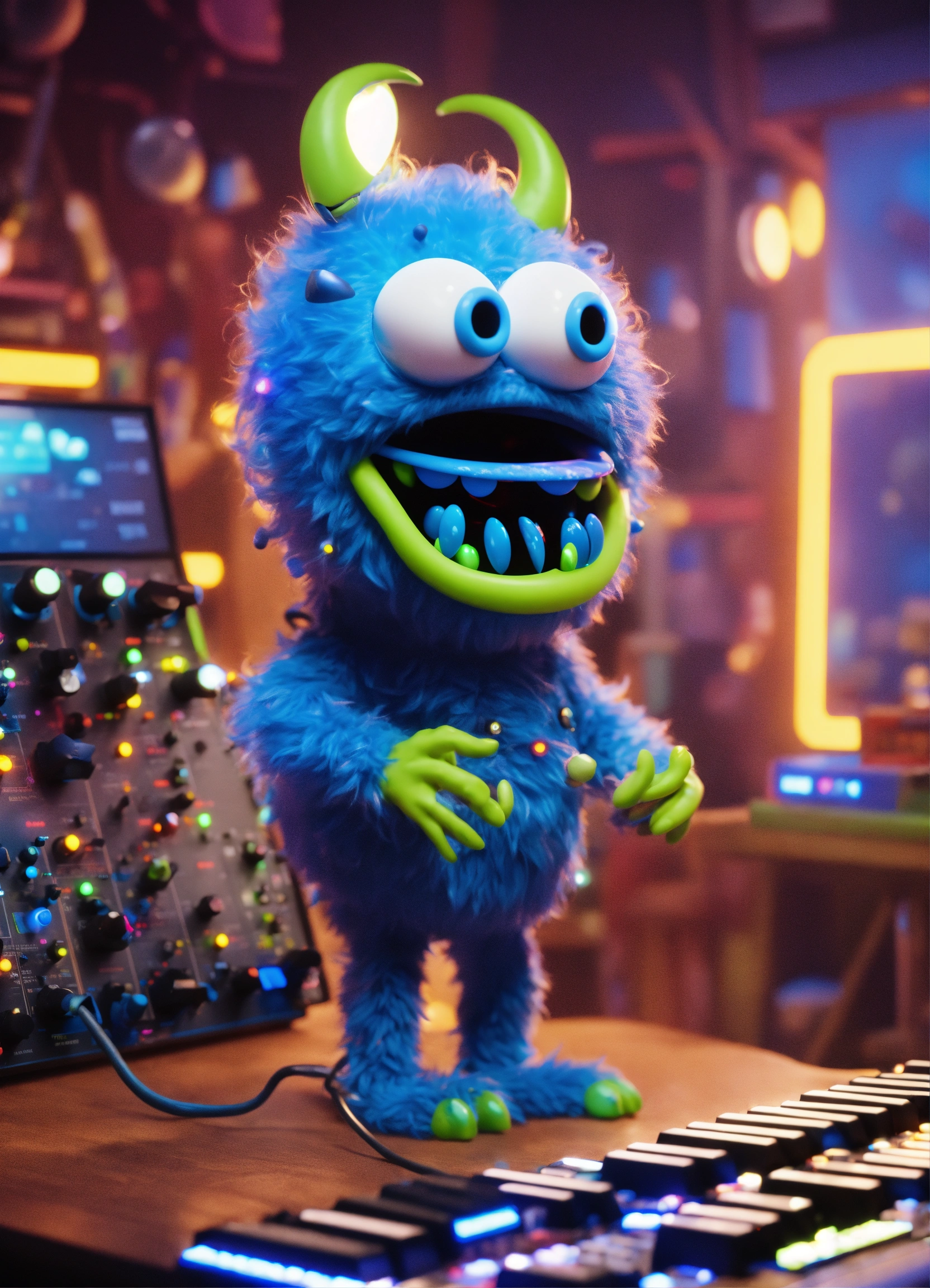 Lexica - Zoom out FUN LOVING funny hairy blue dotted colored monster ...