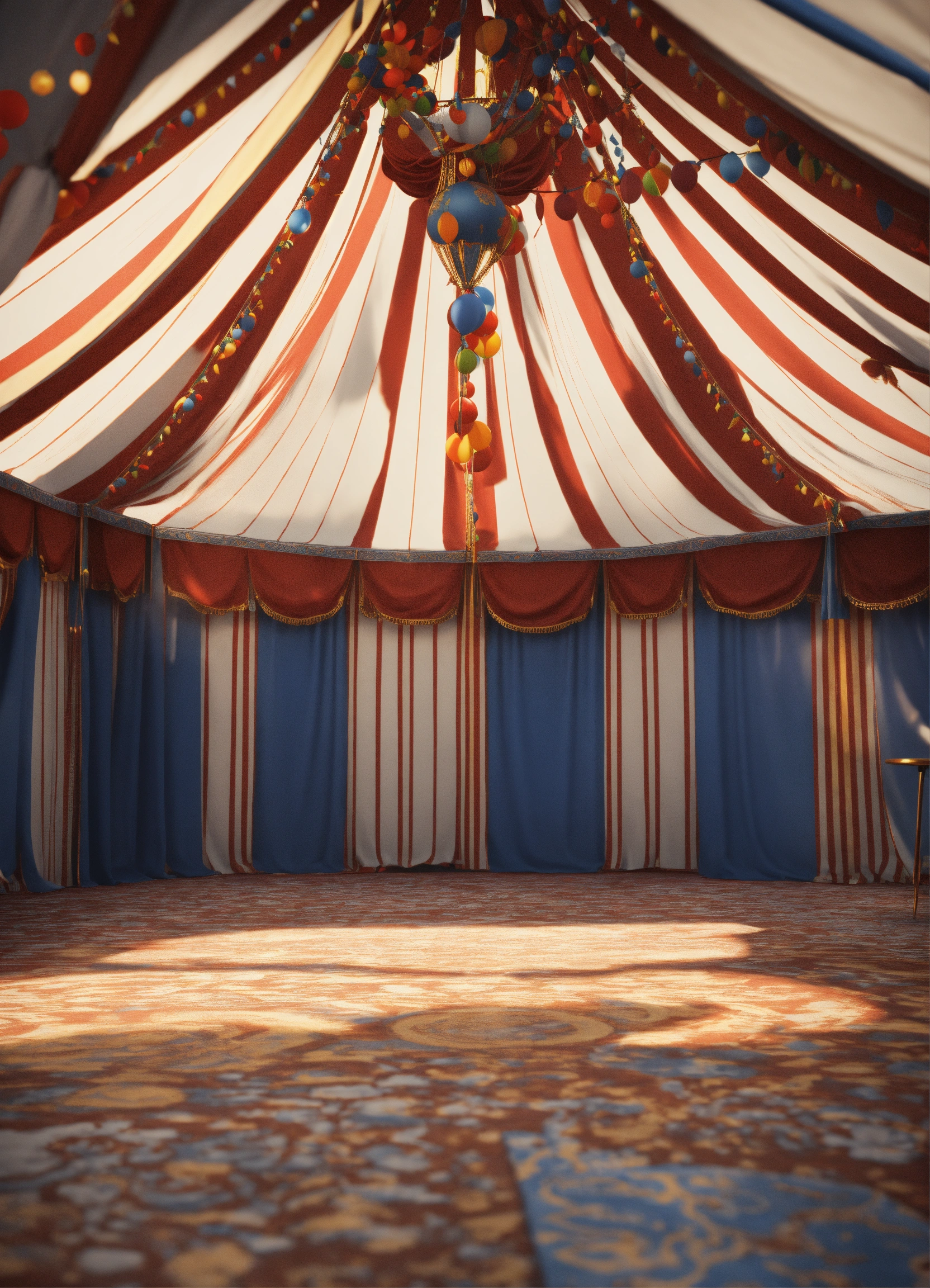 Lexica - Circus tent made of porcelain with blue drawings, unreal ...