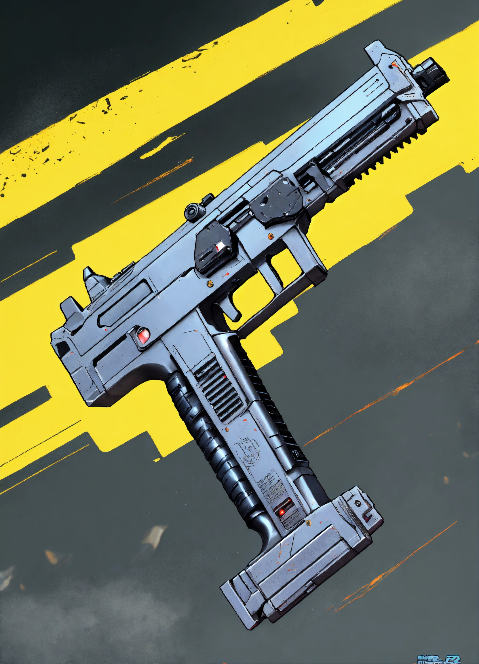 Lexica - Cyberpunk machine pistol like a gun metal gray out mac-10 ...