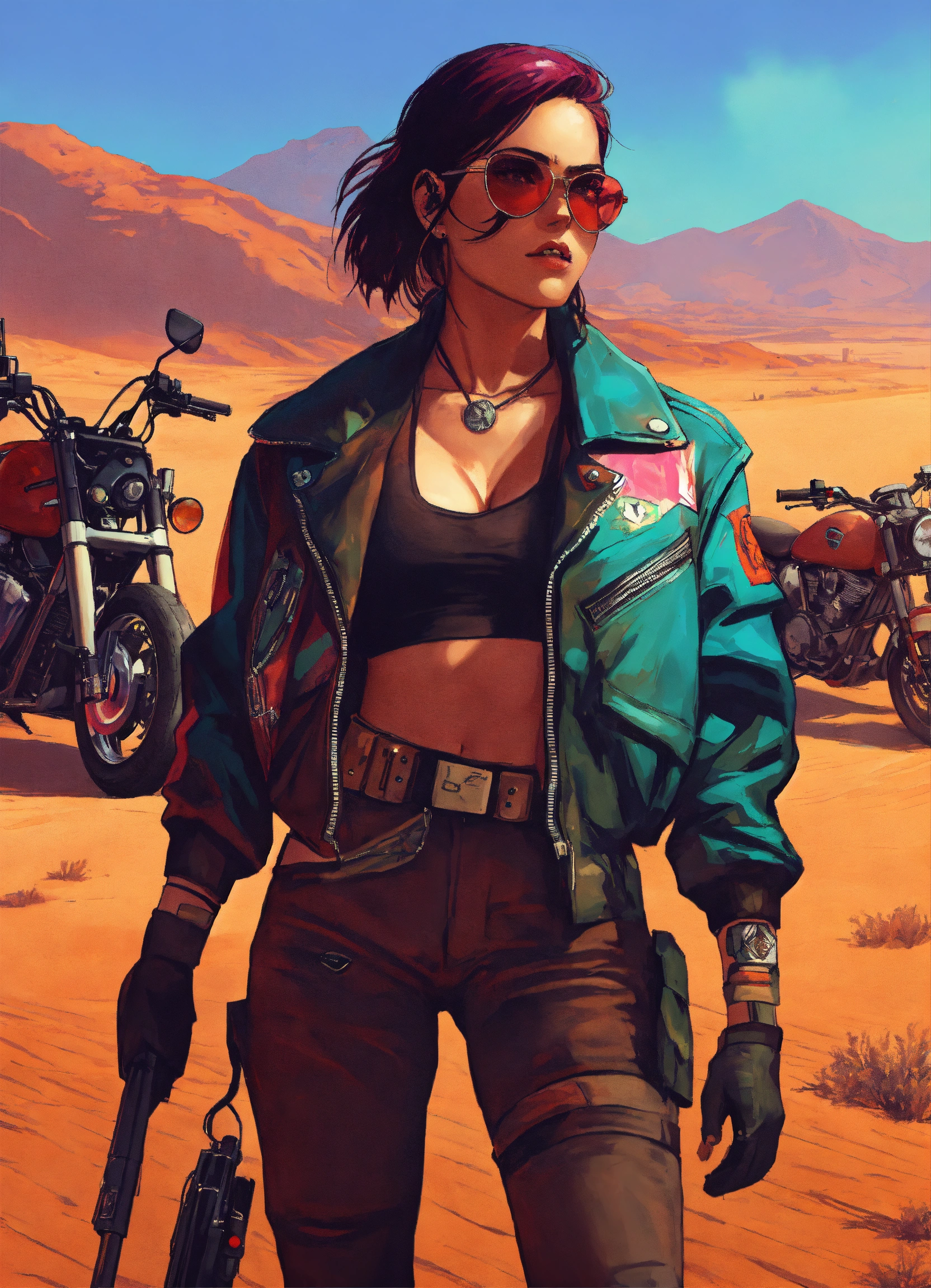 Lexica - Female cyberpunk early 20's motorcycle gang member naive but ...