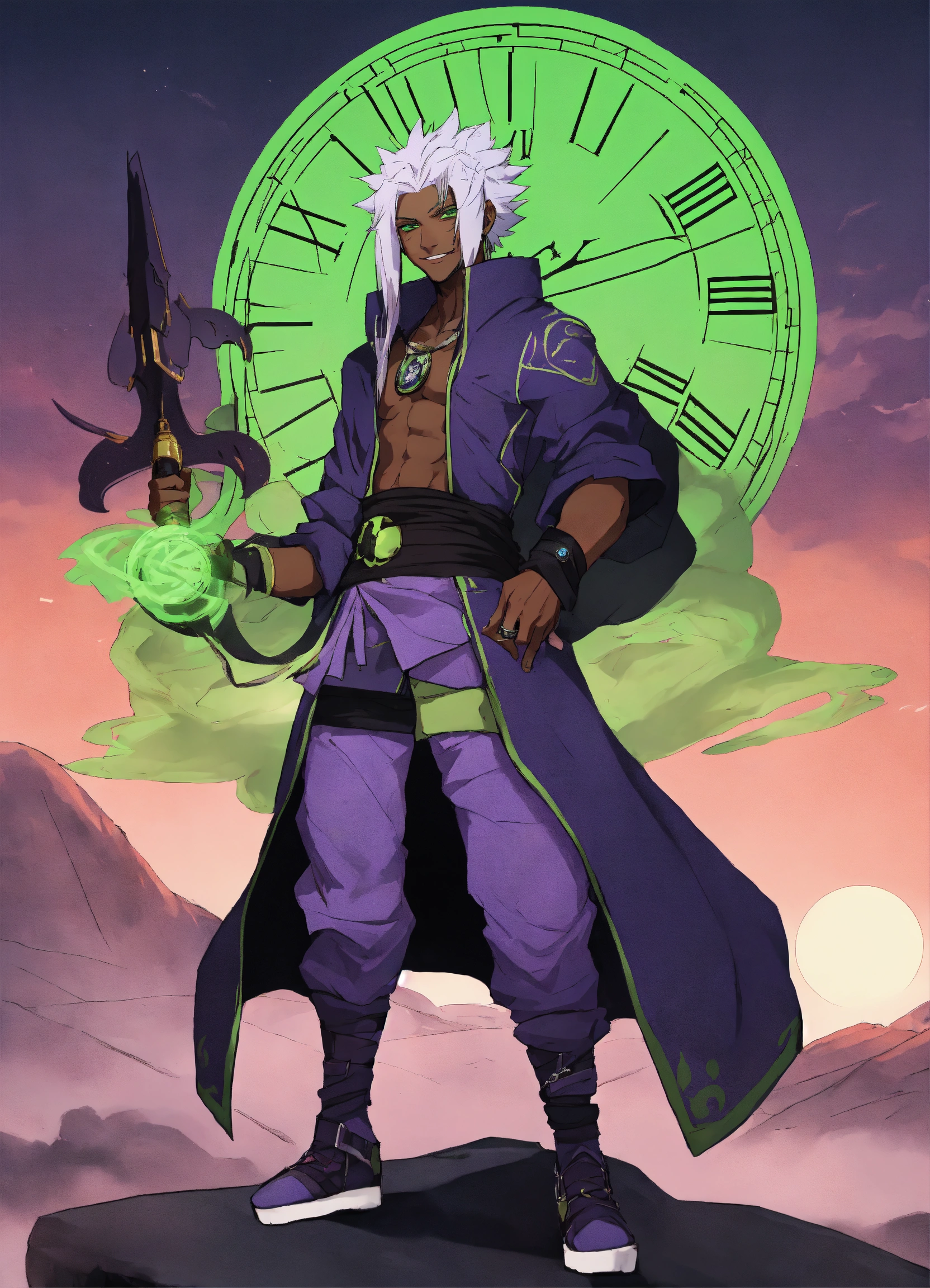 Lexica - Dnd aasimar, African Naruto anime character, fit build, long ...