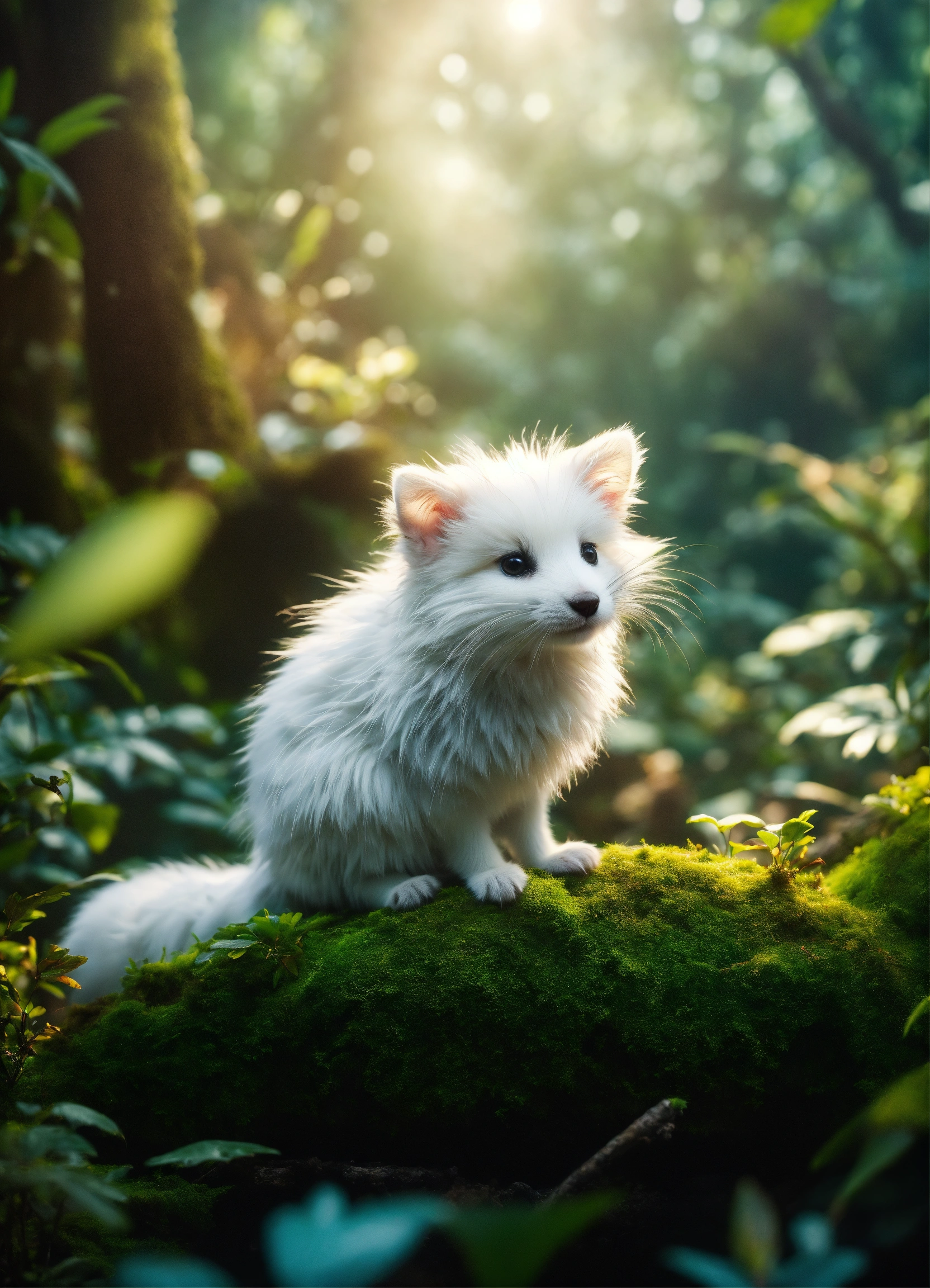 Lexica - Ultra beautiful little white furry creatures in a beautiful ...