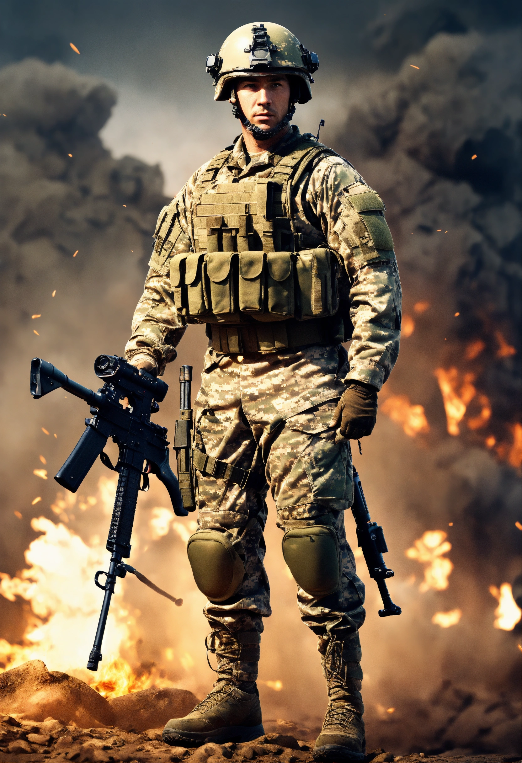 Lexica - Military style, soldier, male,4k,realistic,shown face ...