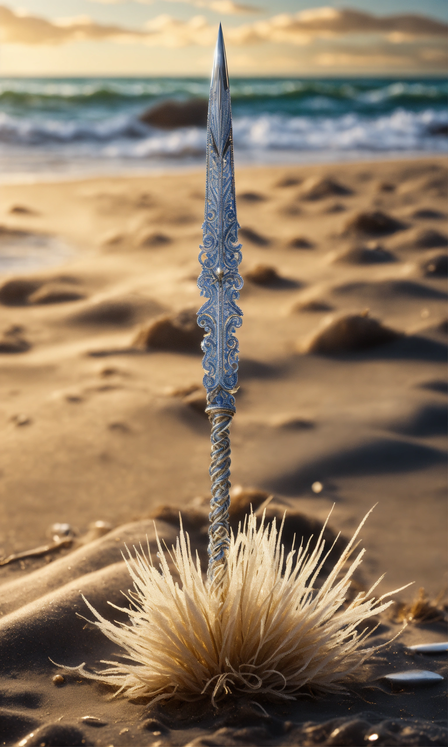 Lexica - 8k, picture of a narrow and delicate toothed spear with sharp ...