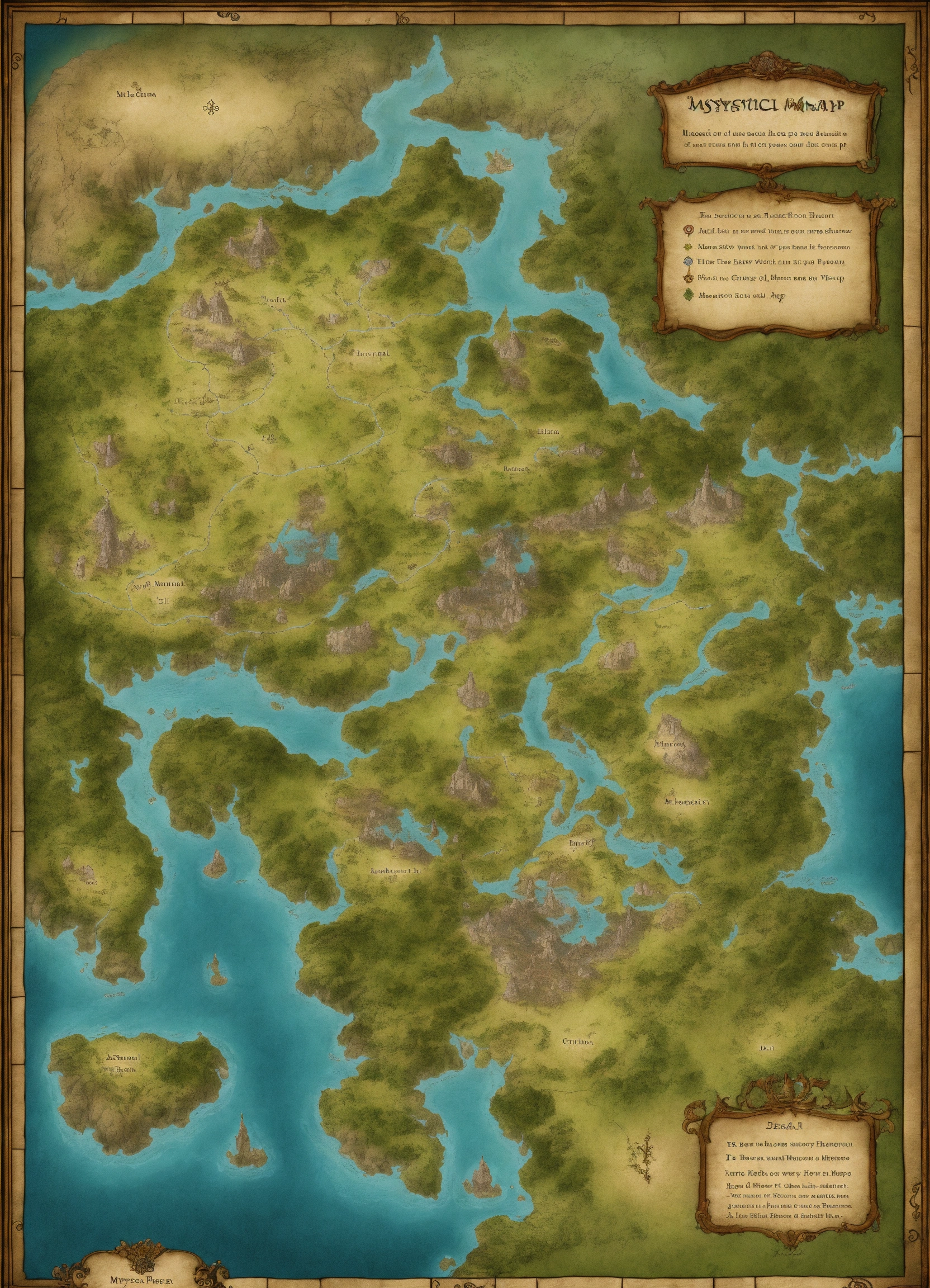 Lexica - Blank fantasy Mystical Magical realm map