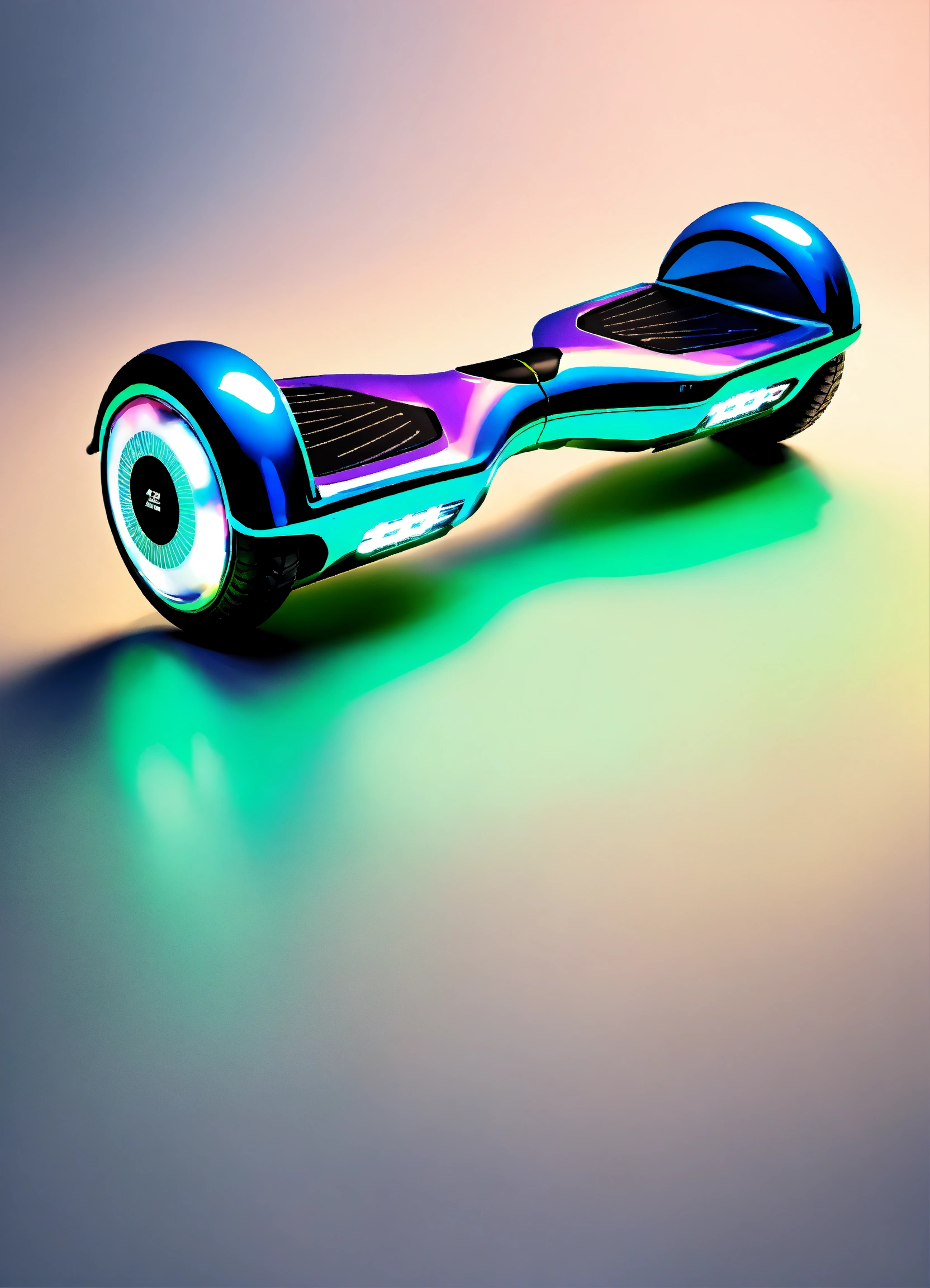 Lexica - Hoverboard on plain background. the hoverboard need to position straight . Green and ...
