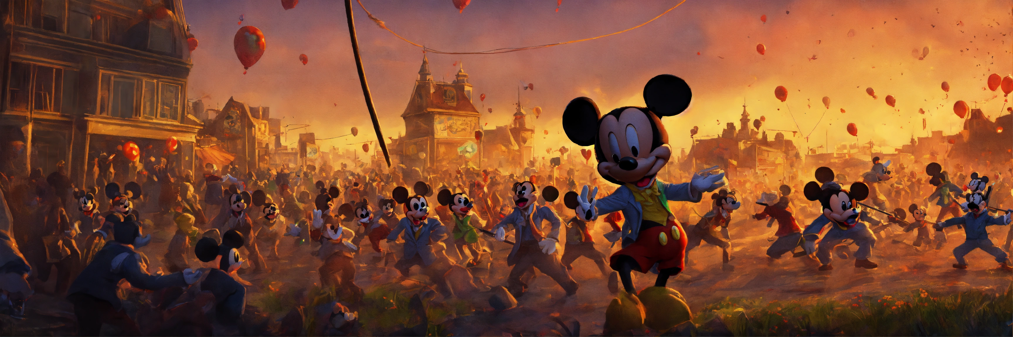 Lexica - Zombies vs Mickey Mouse, 8k
