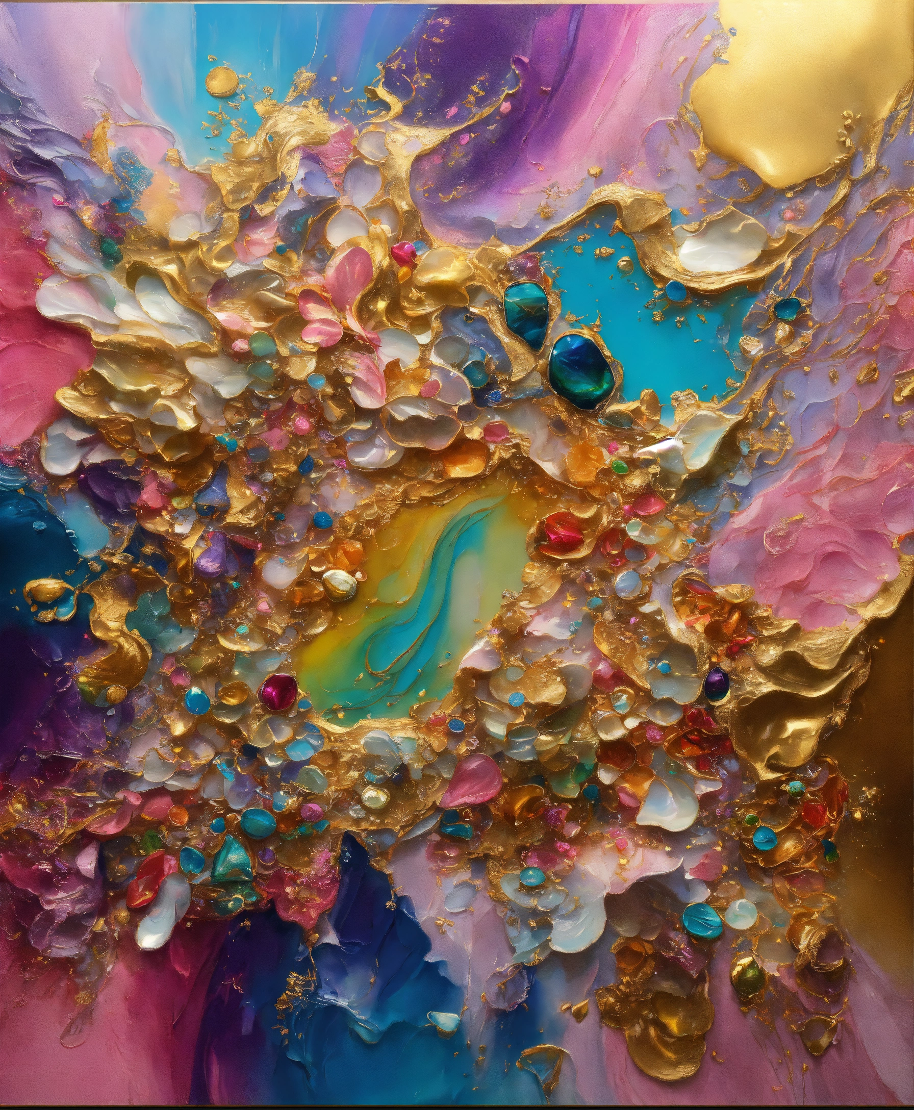 Lexica - Colorful abstract painting oil and water complex complicated ...