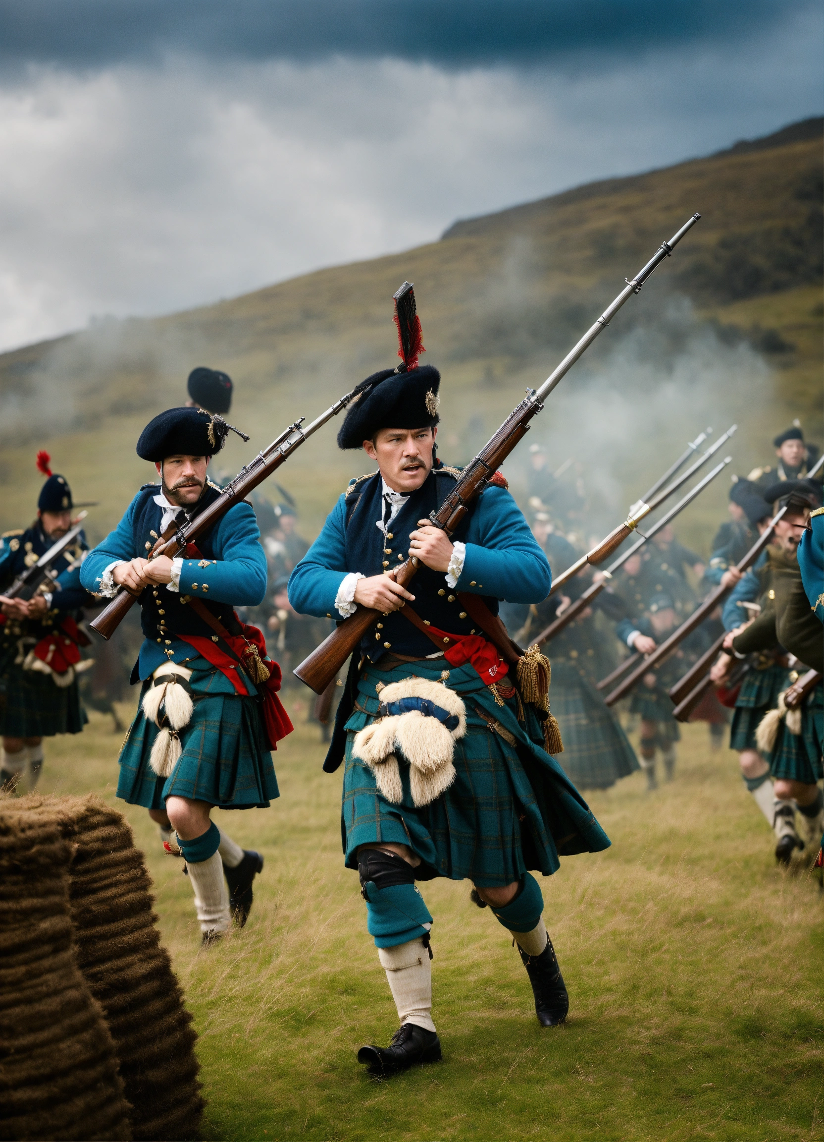 Lexica - Scottish clansmen fighting in a battlefield using muskets ...
