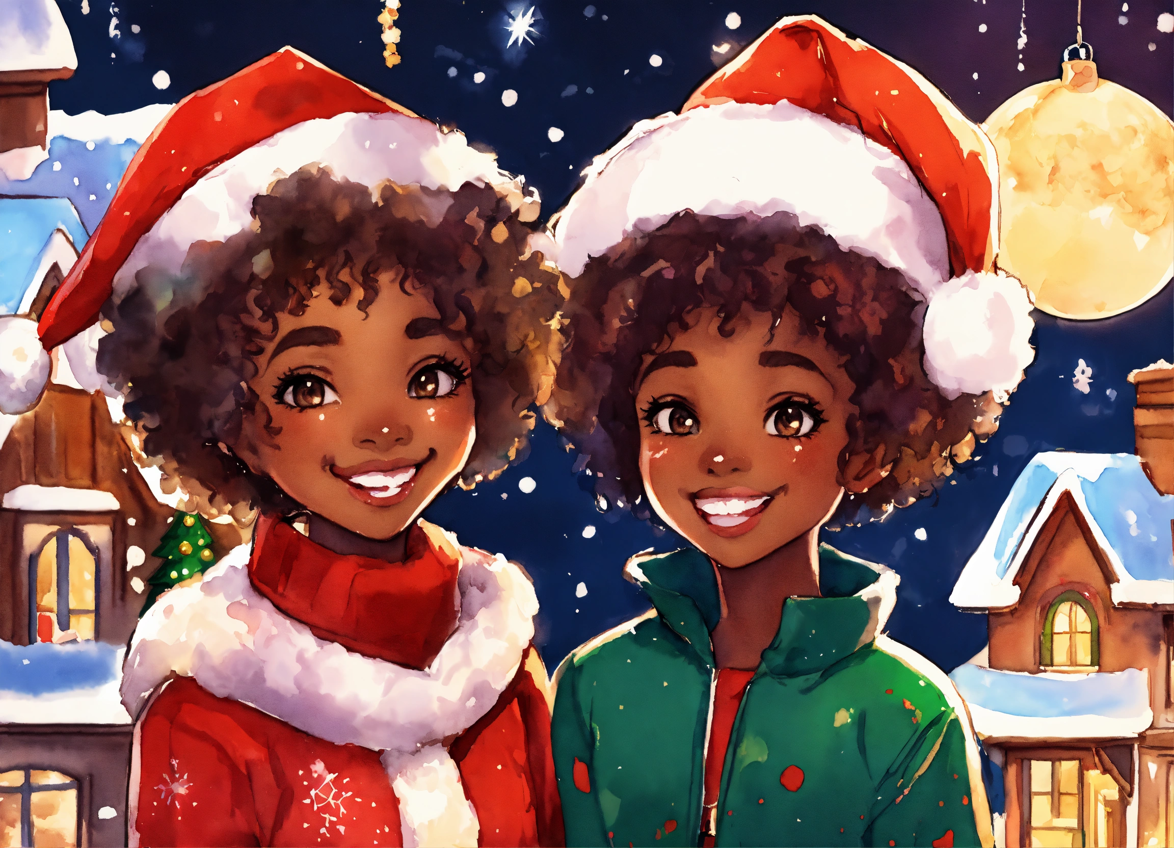 Lexica - CARTOON, ILLUSTRATION, AFRICAN AMERICAN CHRISTMAS season ...