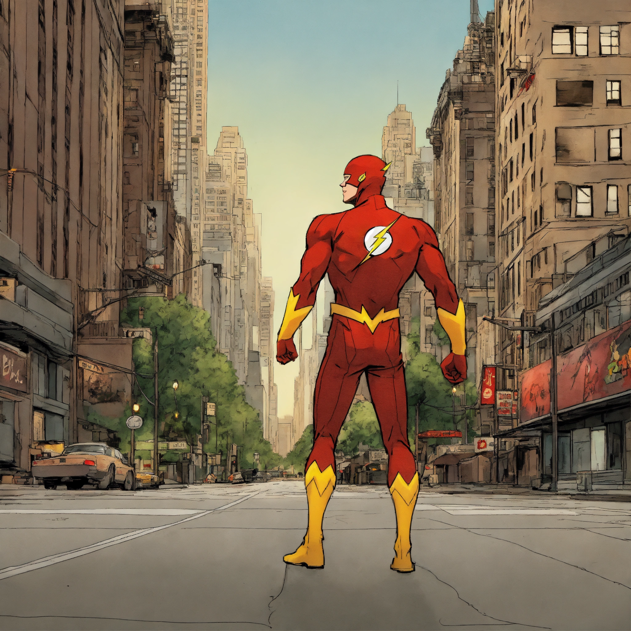 Lexica - Imagine The Flash drawn minimalistically by Greg Capullo in ...