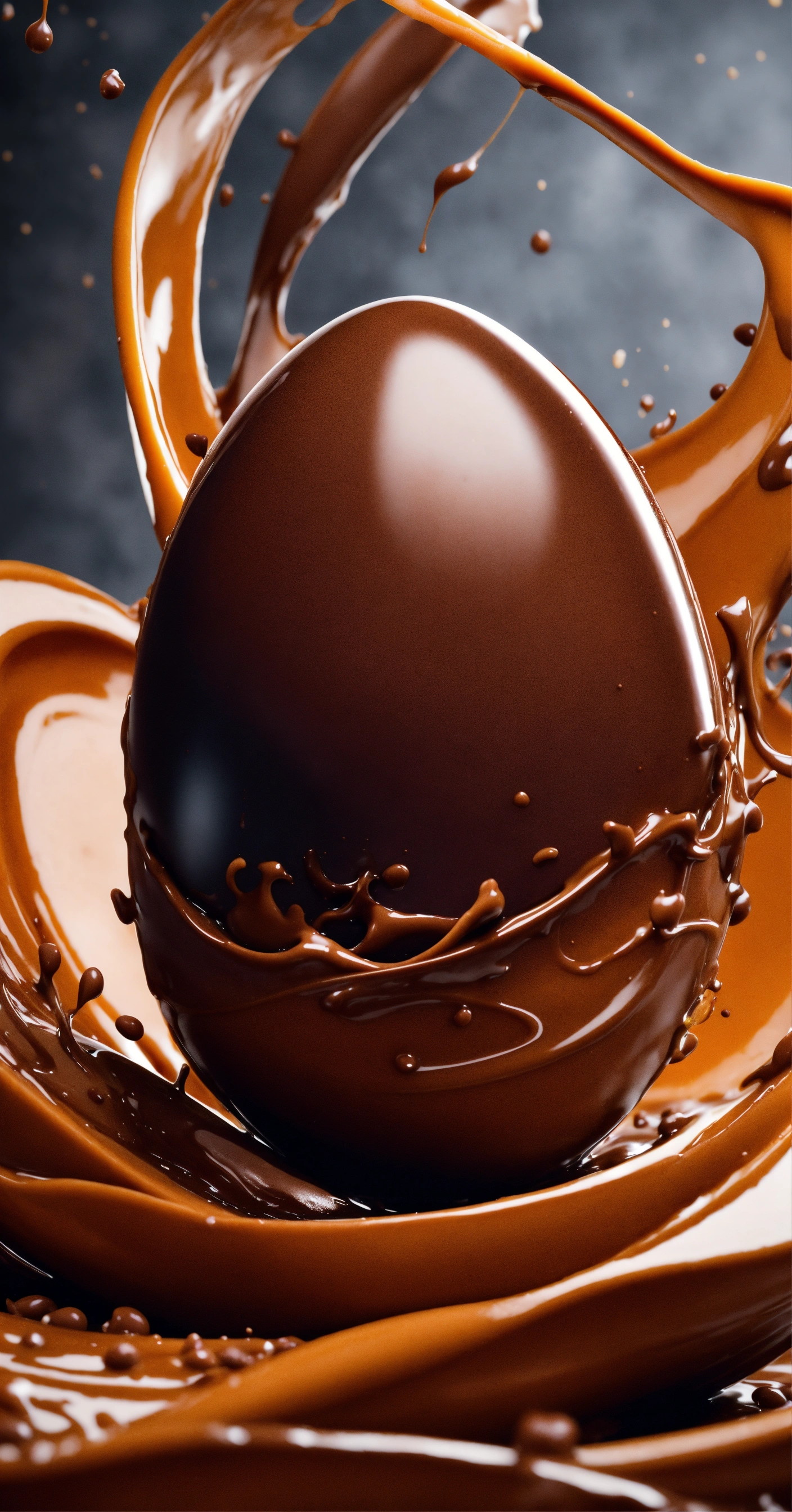 Lexica - Chocolate egg chocolate sculpture with swirl with spectacular ...