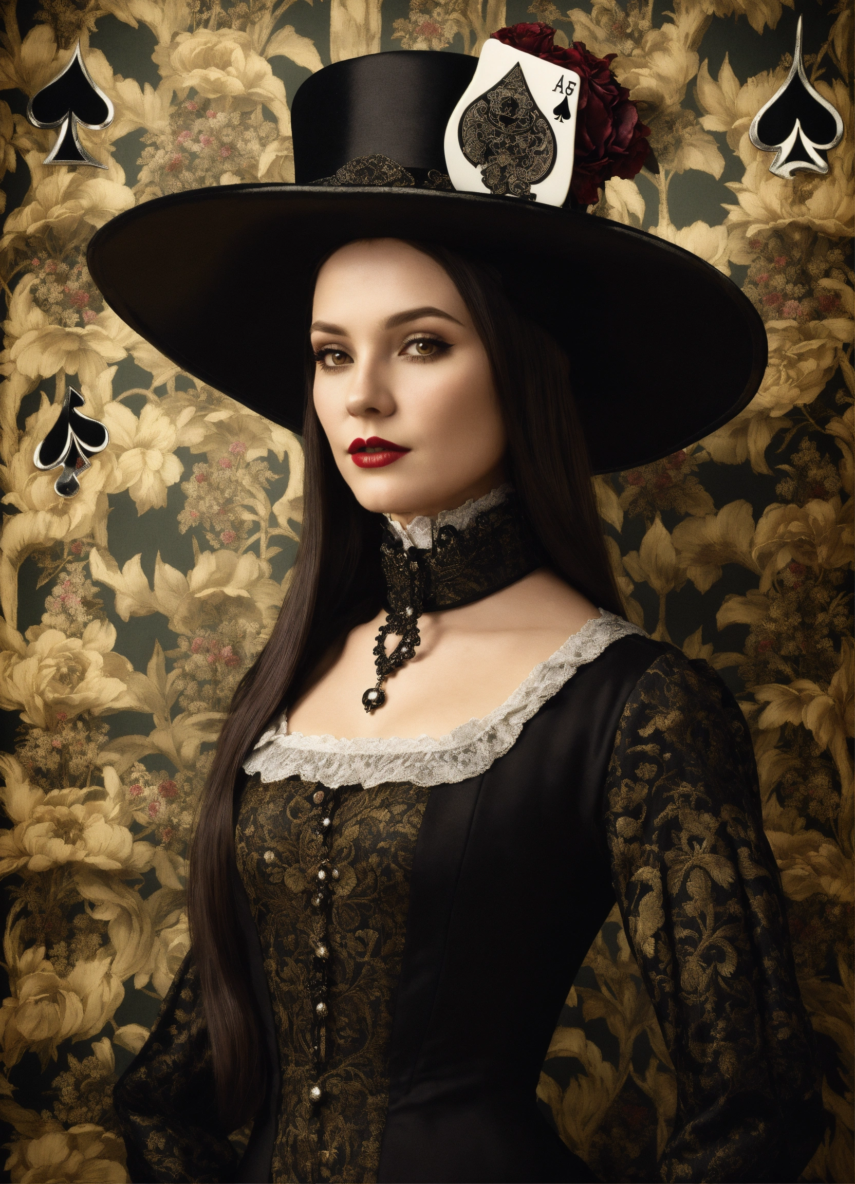 Lexica - Elaborate Gothic Wednesday Adams queen of spades aged 36 in an ...