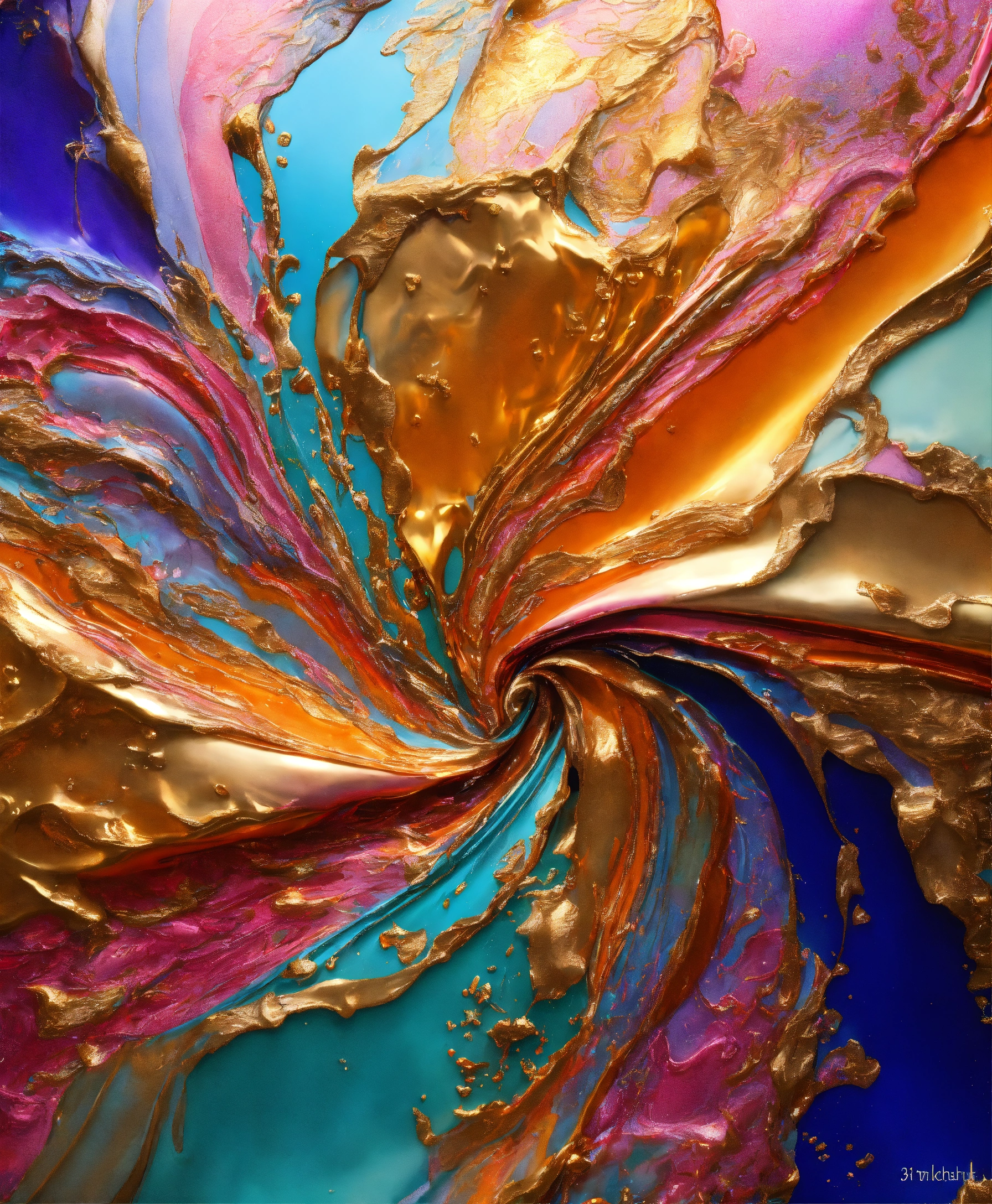 Lexica - Colorful abstract painting oil and water complex complicated ...