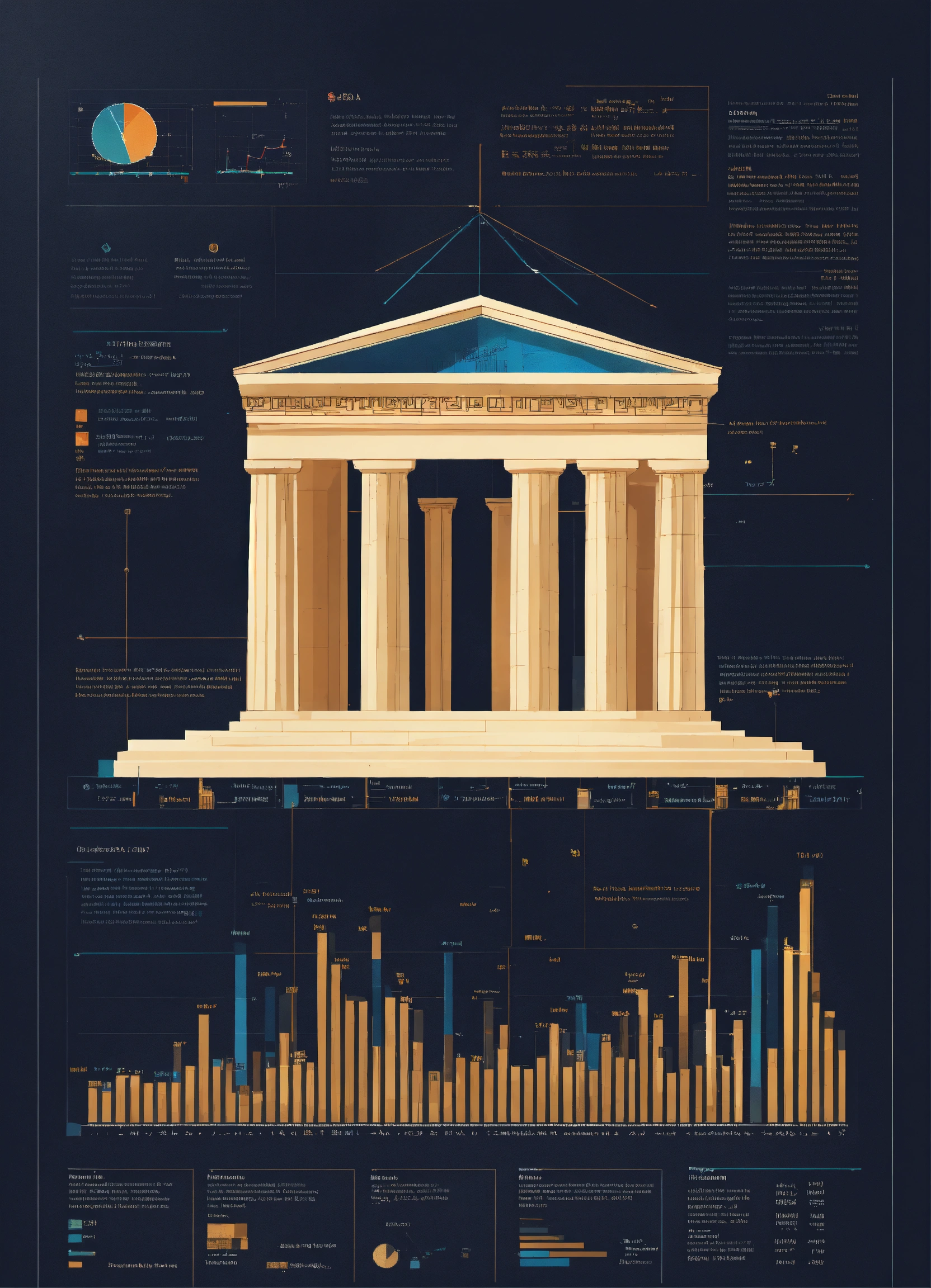 Lexica - Data and technology Greek temple with graphs and historgrams ...