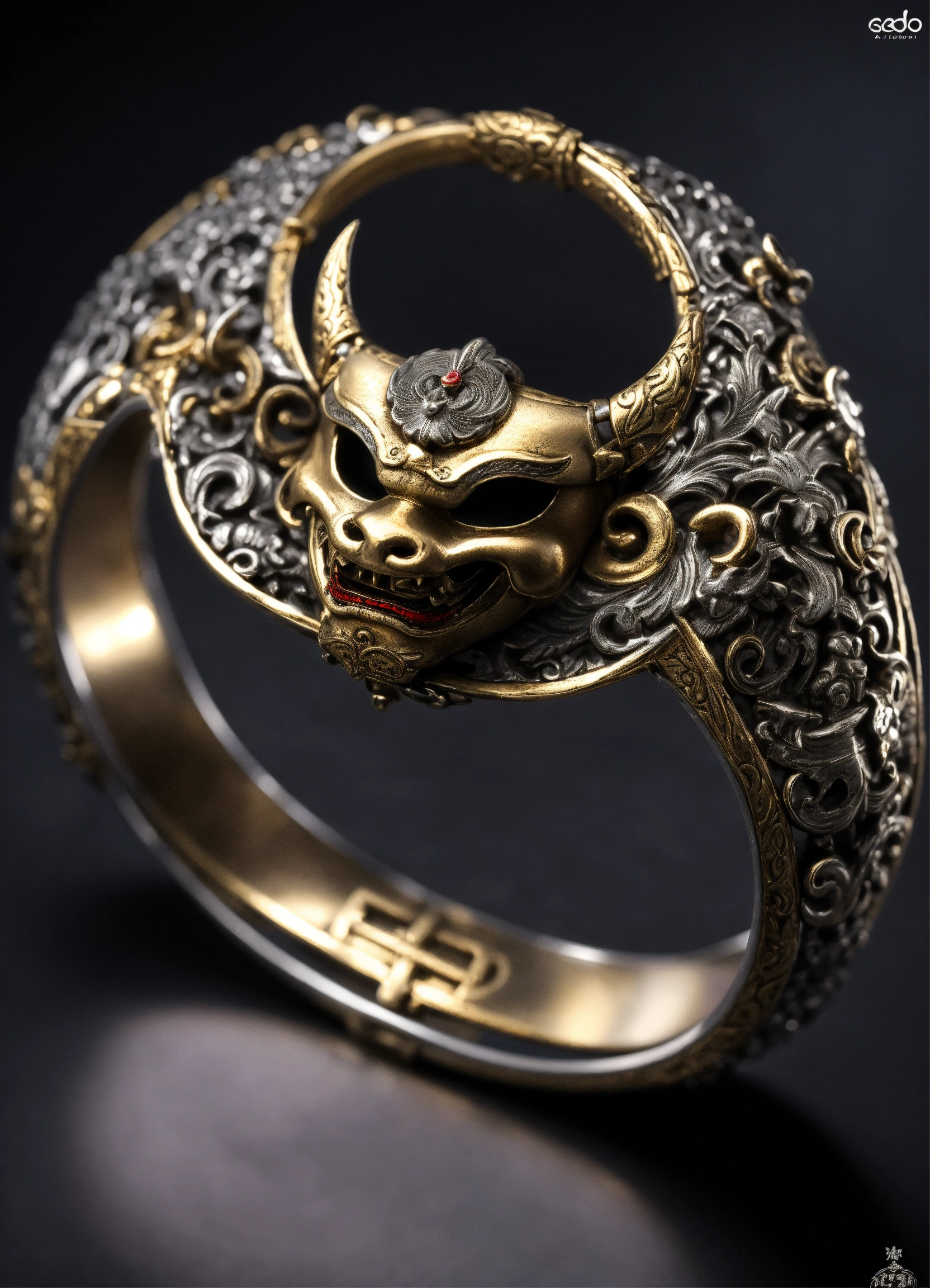 Lexica - Edo Period demon bracelet, Ford Hallam Style, Shibuichi, tsuba ...