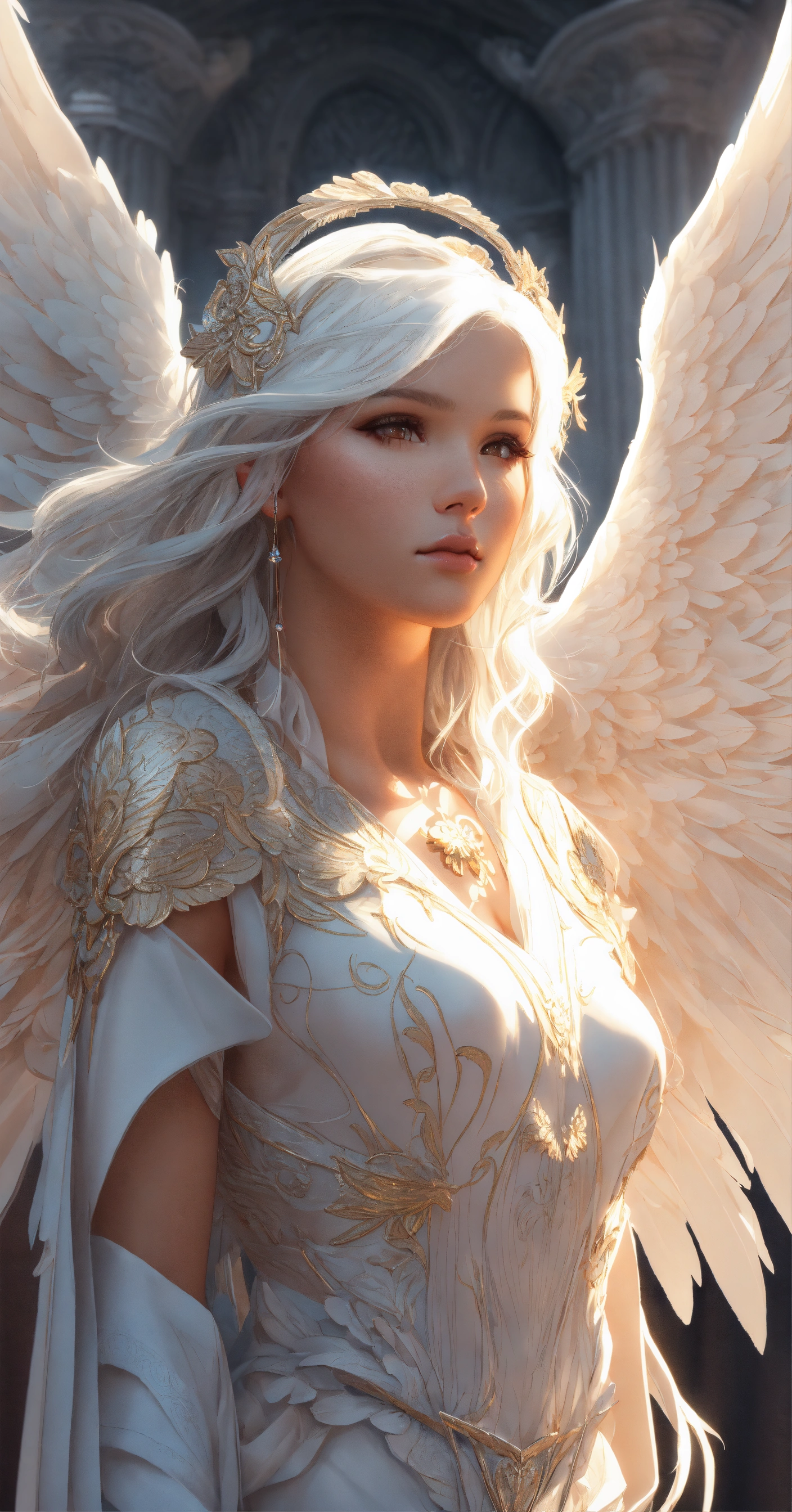 Lexica - Angel, wings, intricate, headshot, highly detailed, digital ...