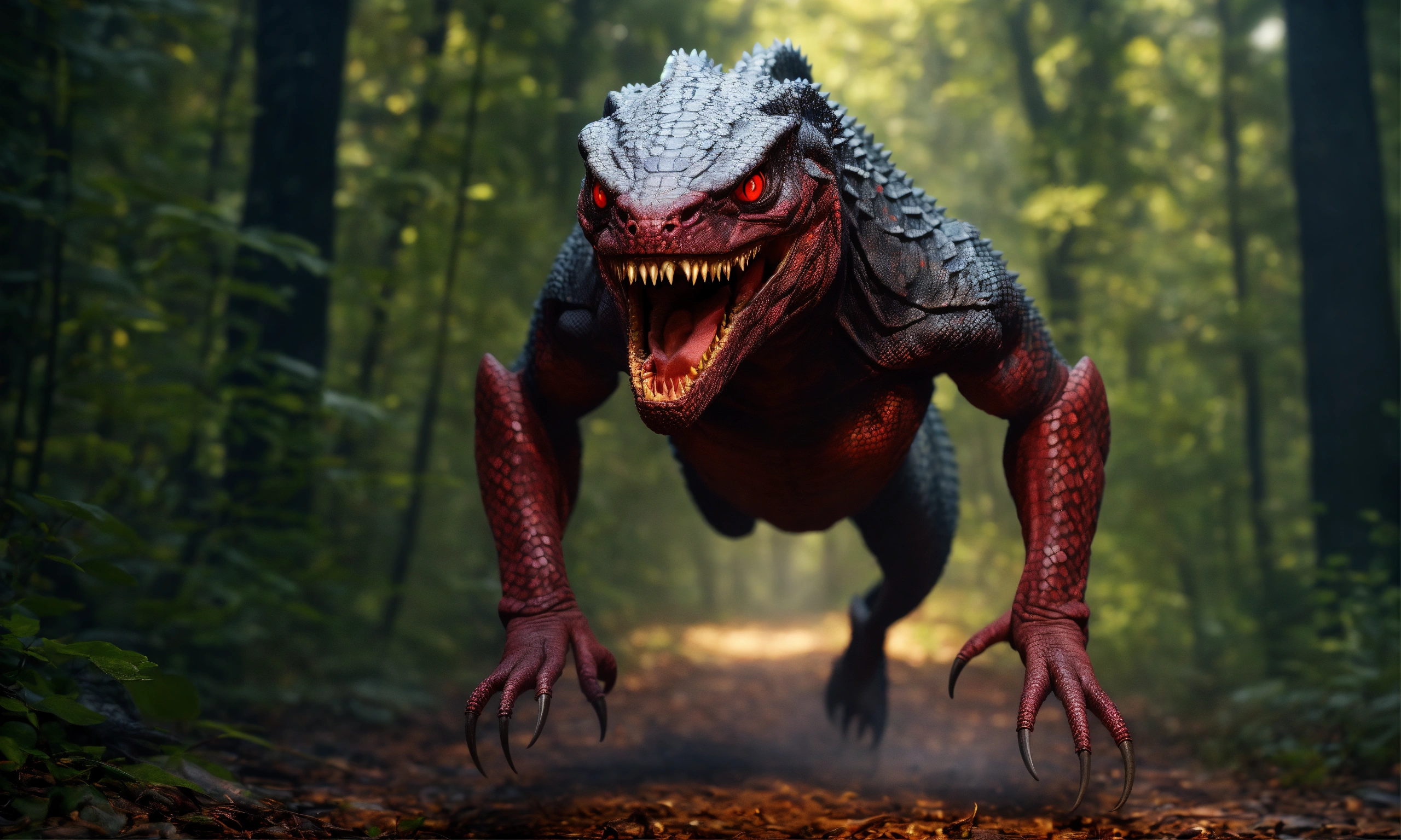 Lexica - Terrifying humanoid reptilian Running In Ultra Realistic Style ...