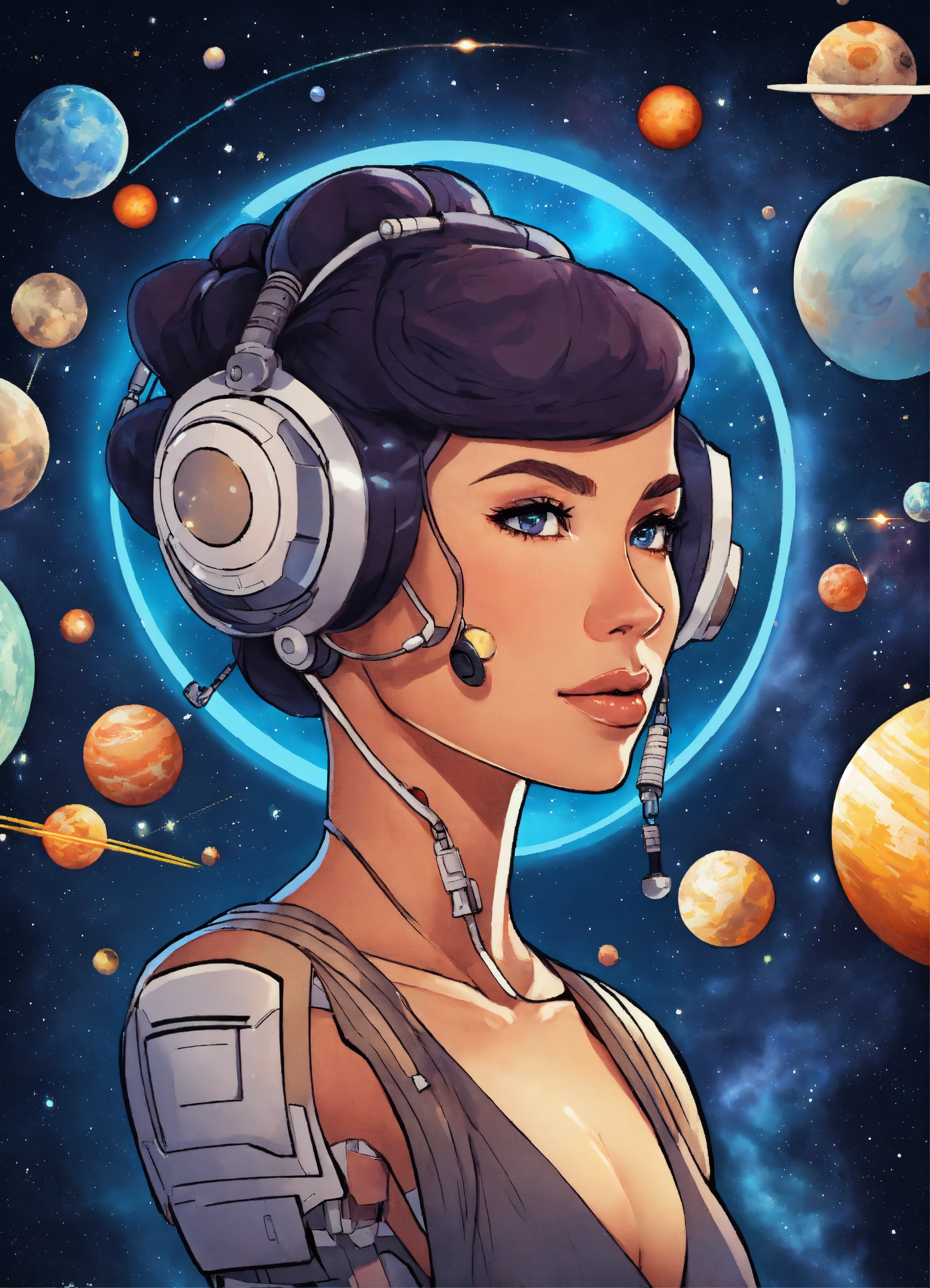 Lexica - Star Wars style cartoon of a cyborg woman sweet and friendly ...