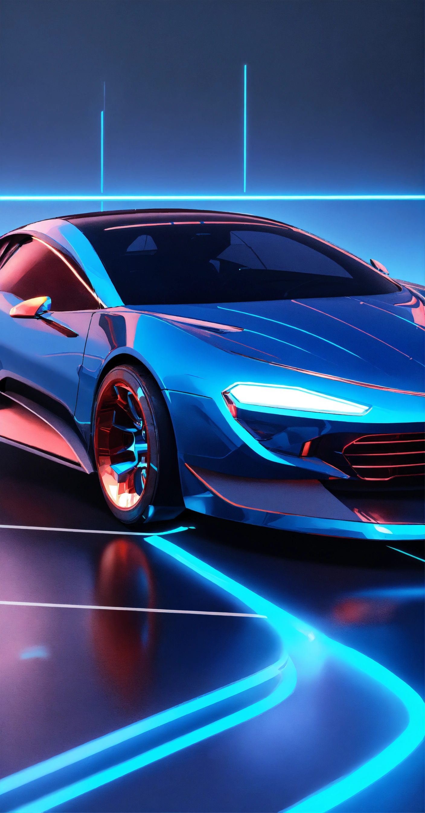 Lexica - Blue ultra futuristic sci-fi blue car, Flat Design, Product ...
