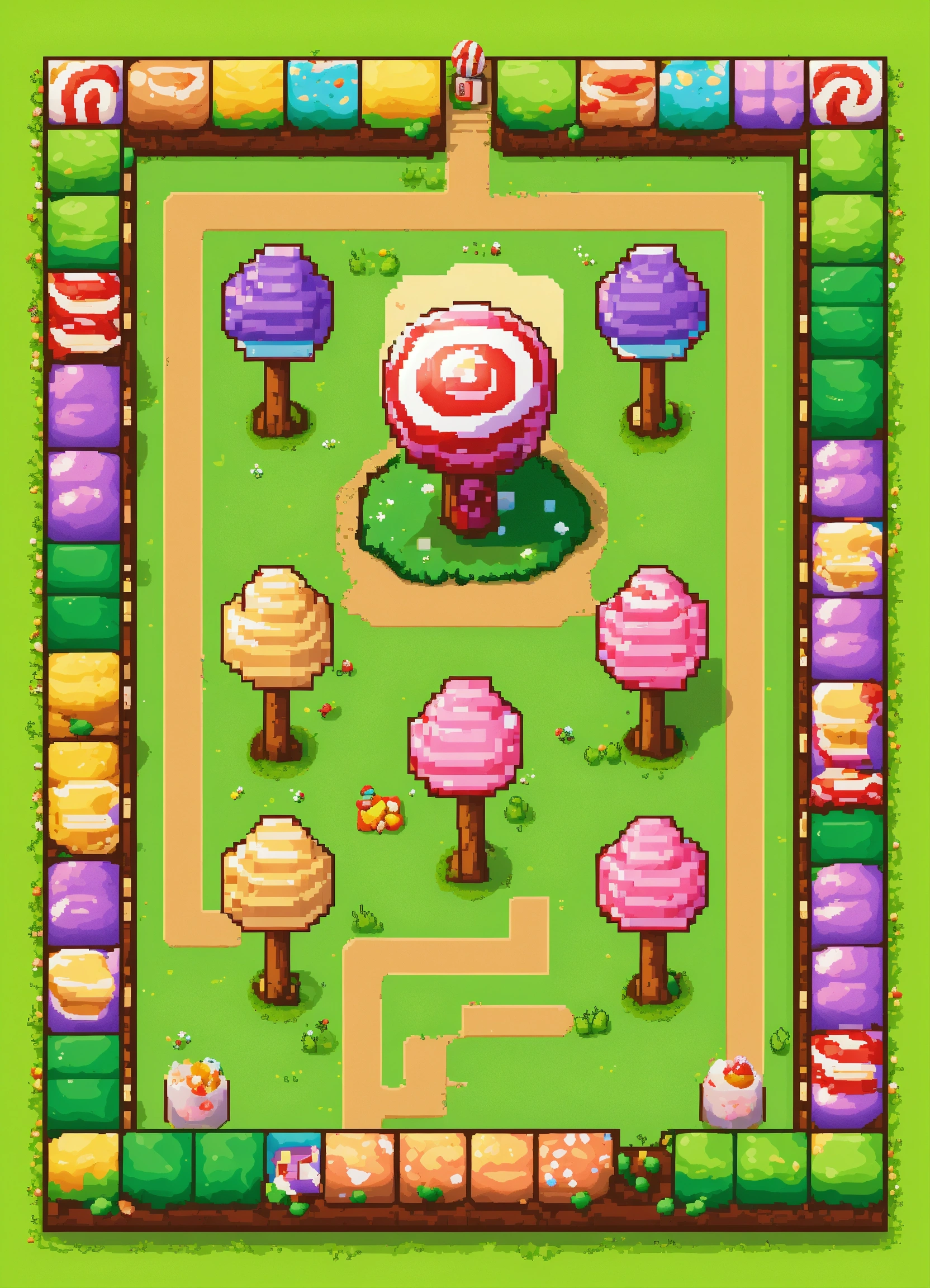 Lexica - Generate a top down, candy-themed simple sprite pixel game set ...