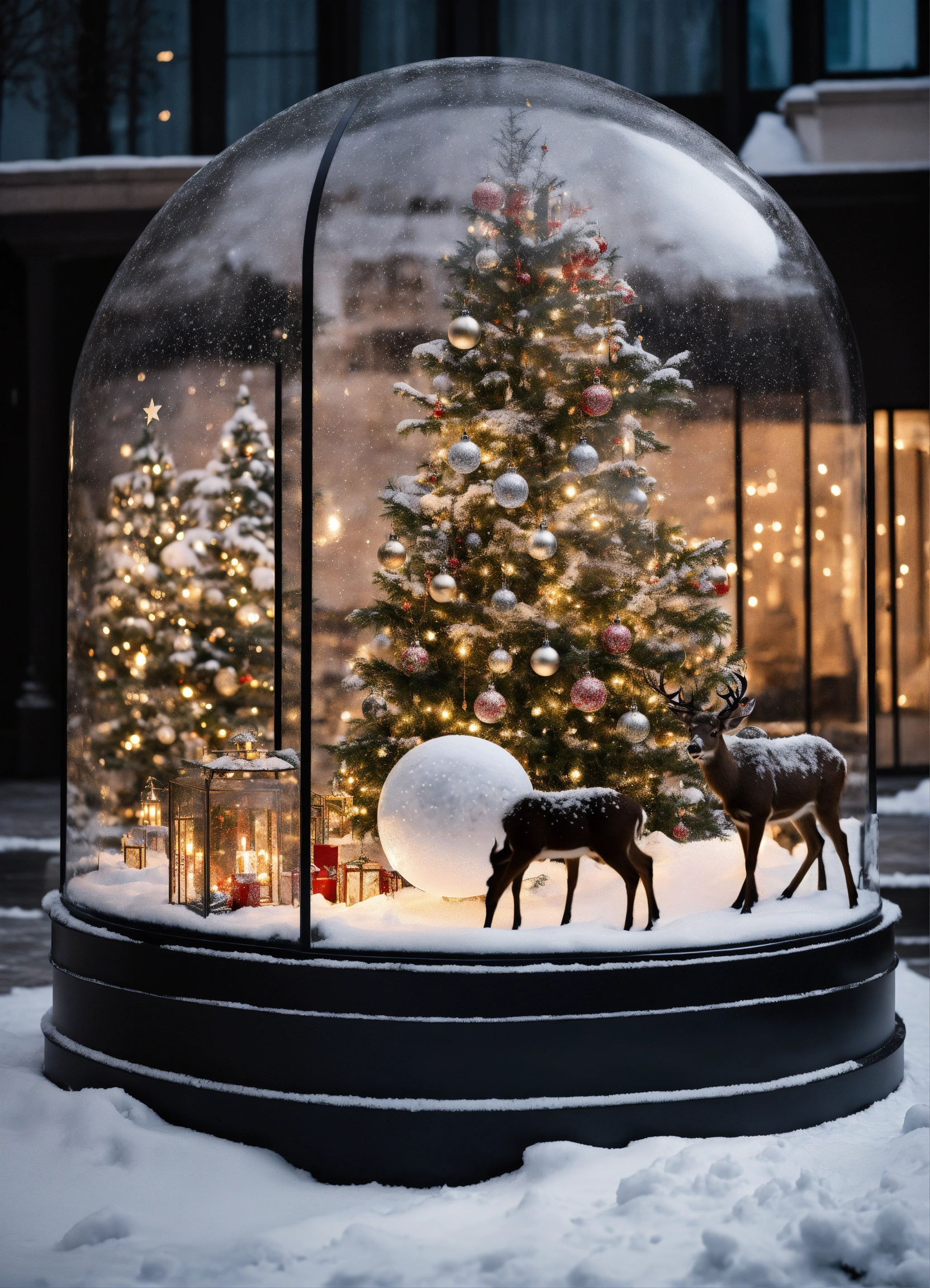Lexica - Design a photo wall as a big snow globe 4 meters in width to ...