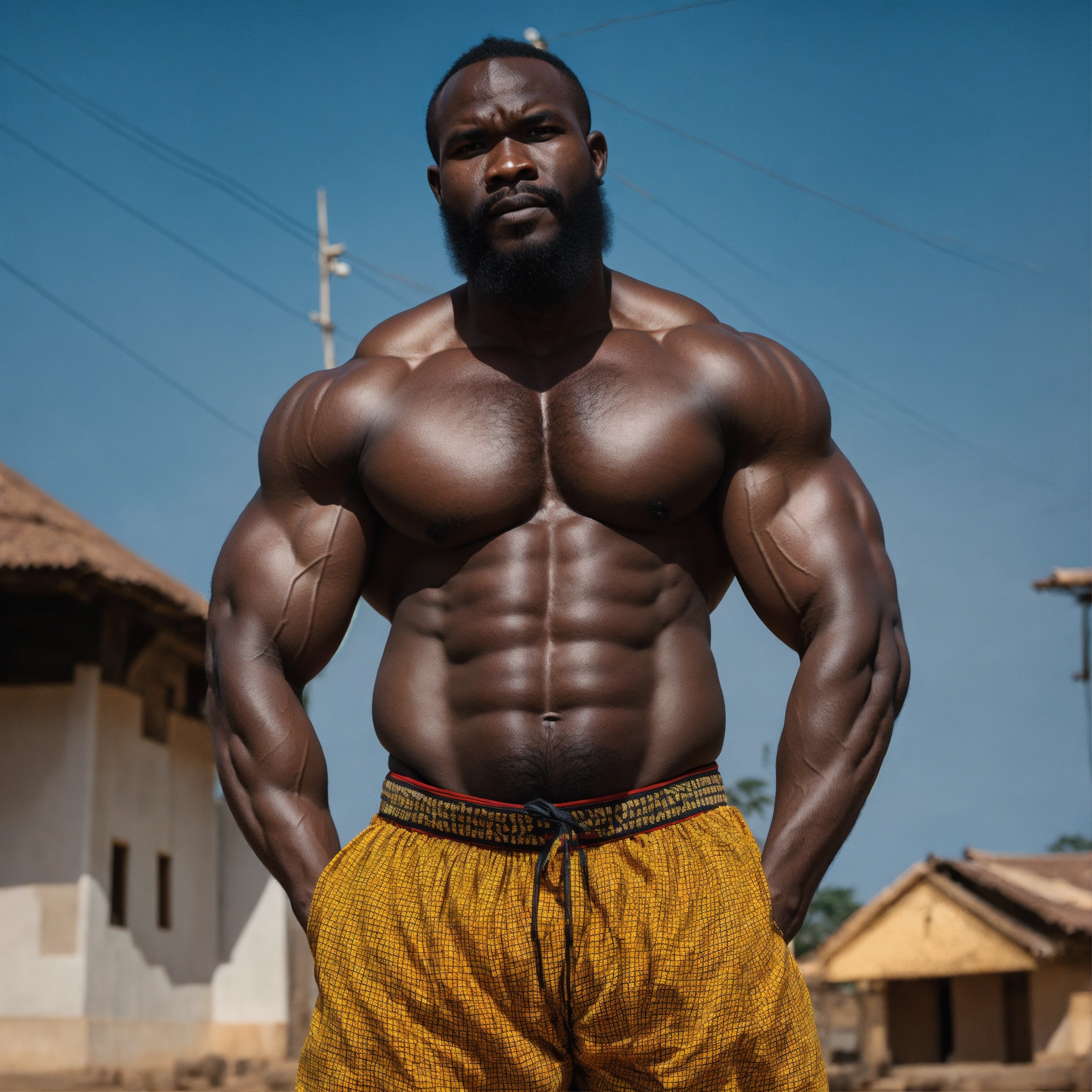 Lexica - 30-year-old hairy Ugandan man with big muscles, big ...