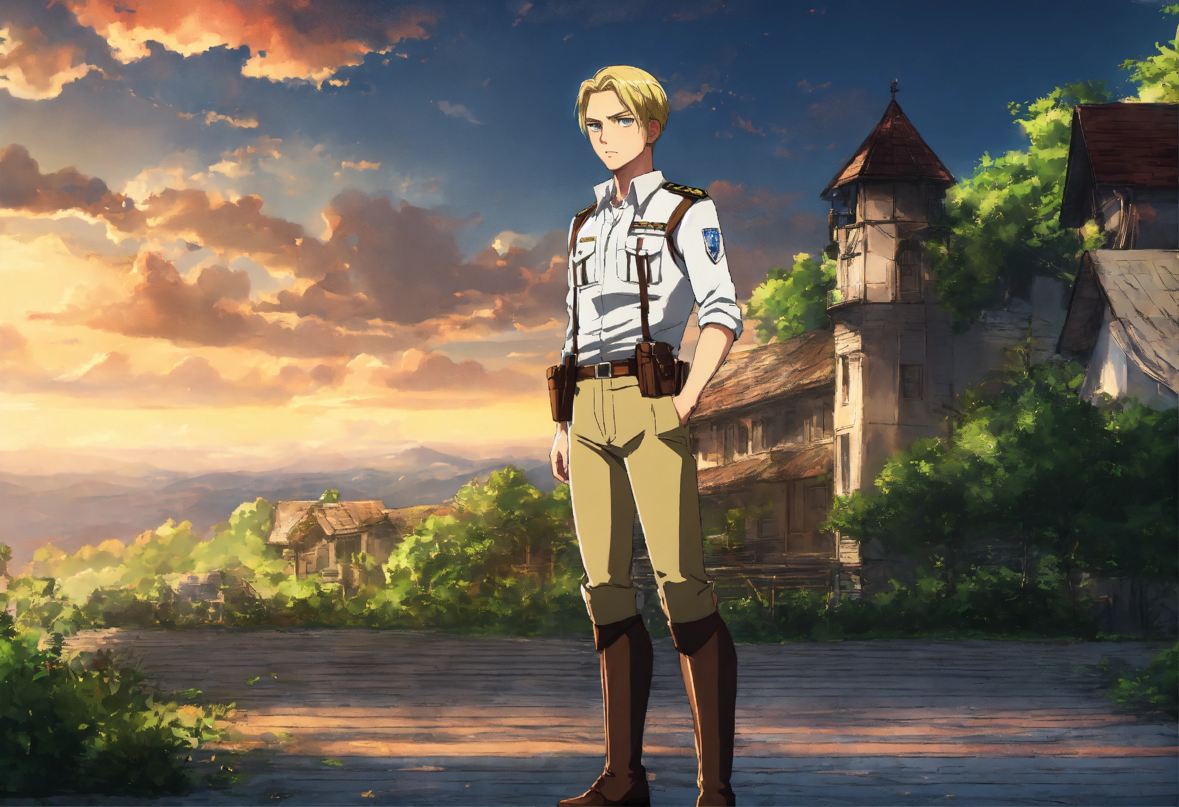 Lexica - Commander erwin, attack on titan, with his hands in his pockets,