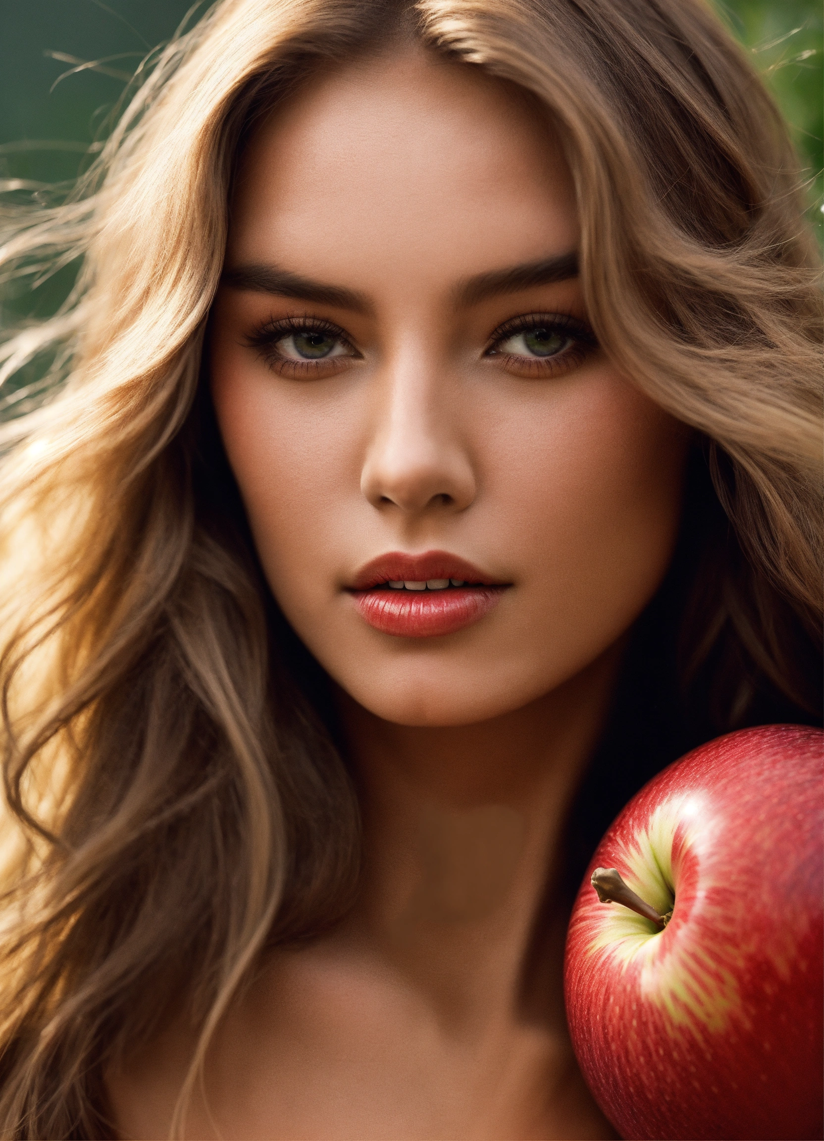 Lexica - Apple logo as an attractive supermodel