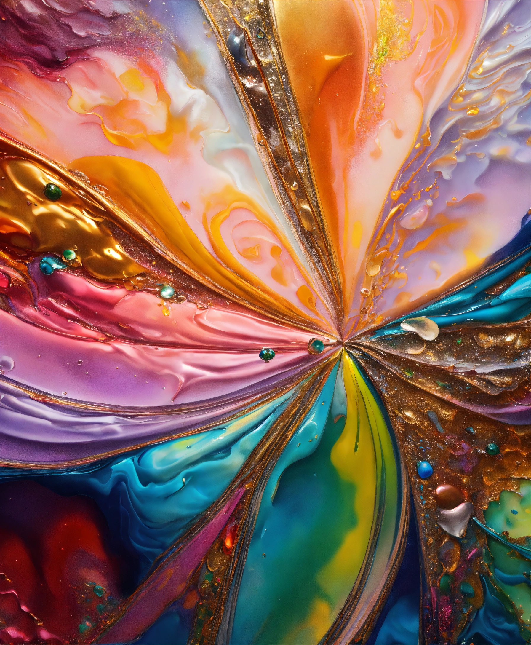 Lexica - Colorful abstract painting oil and water complex complicated ...