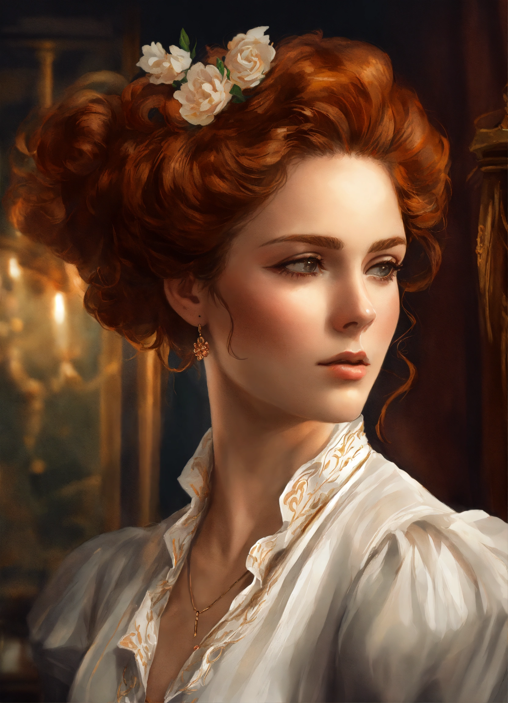 Lexica - Digital art portrait of a rich British aristocrat woman with ...