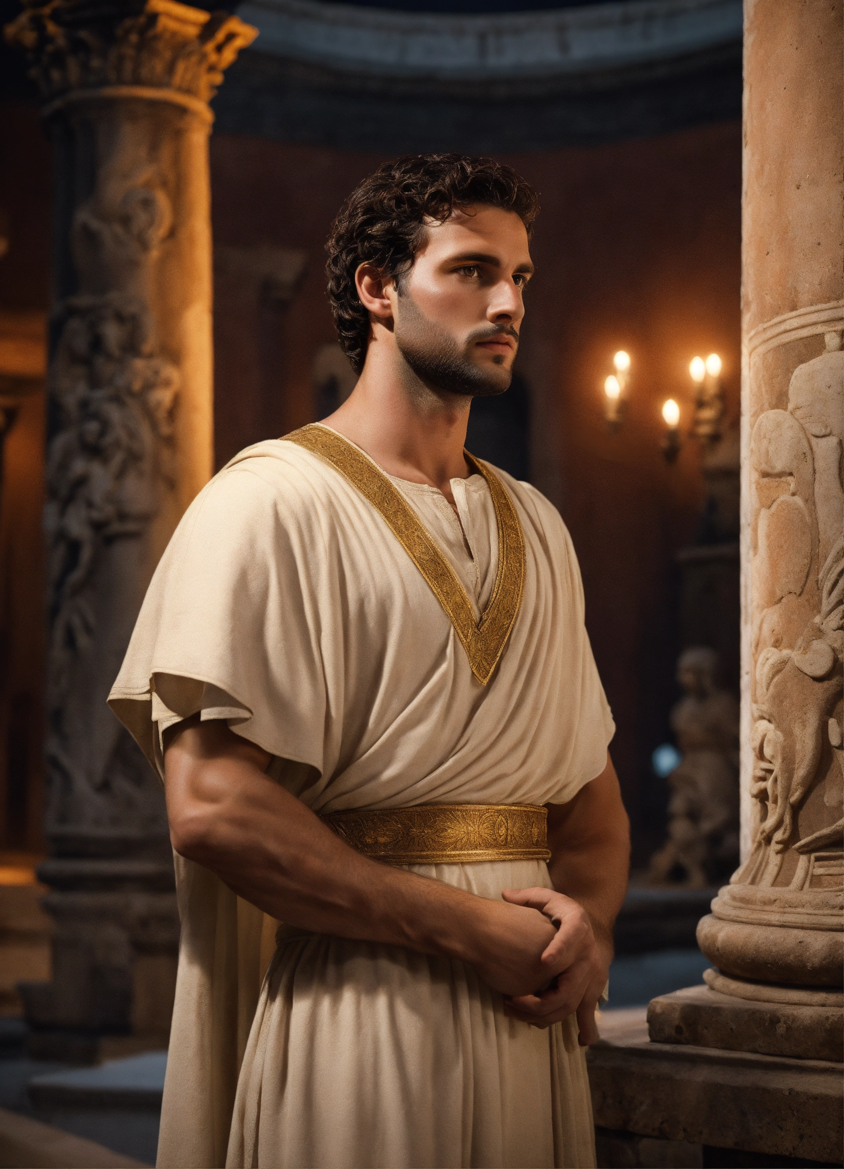 Lexica - A young rich handsome roman man wearing a light-colored tunic ...