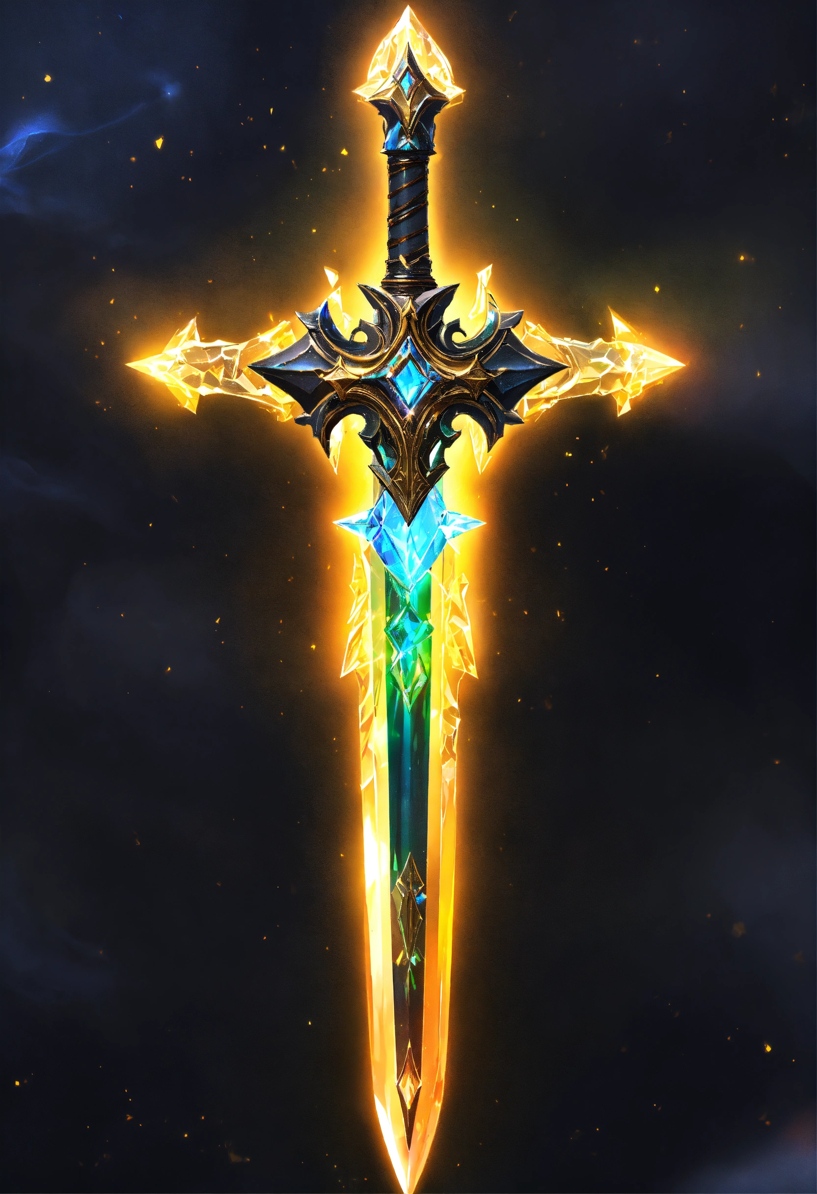 Lexica - Glass iridescent energy Legendary black sword artifact