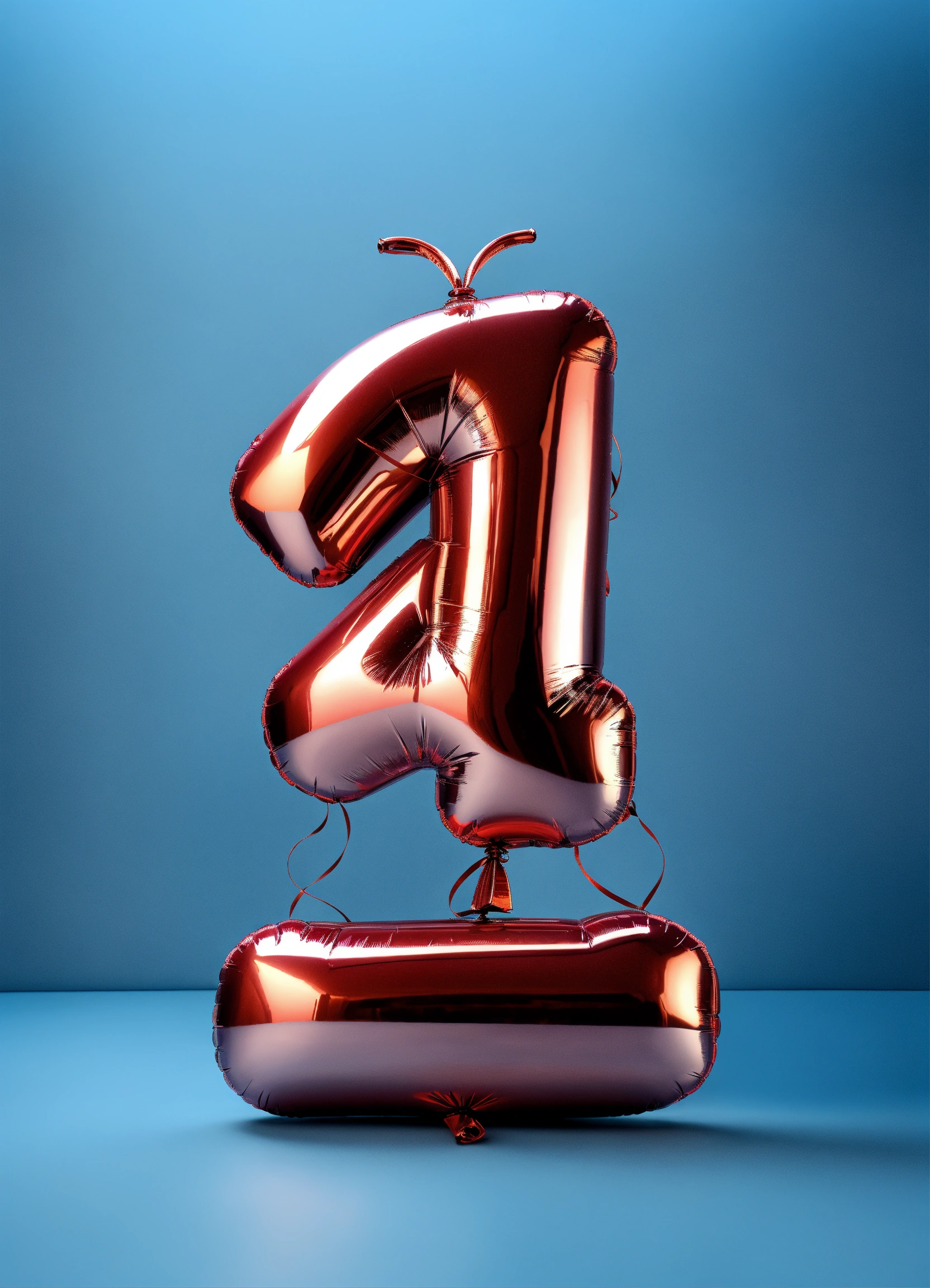 Lexica - Balloon in shape of the number 4,blue background cartoon style ...