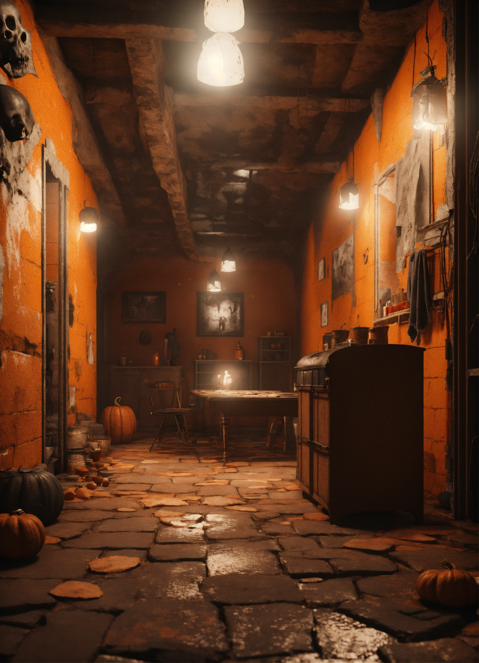Lexica - Spooky looking basement, unreal engine render, 8k