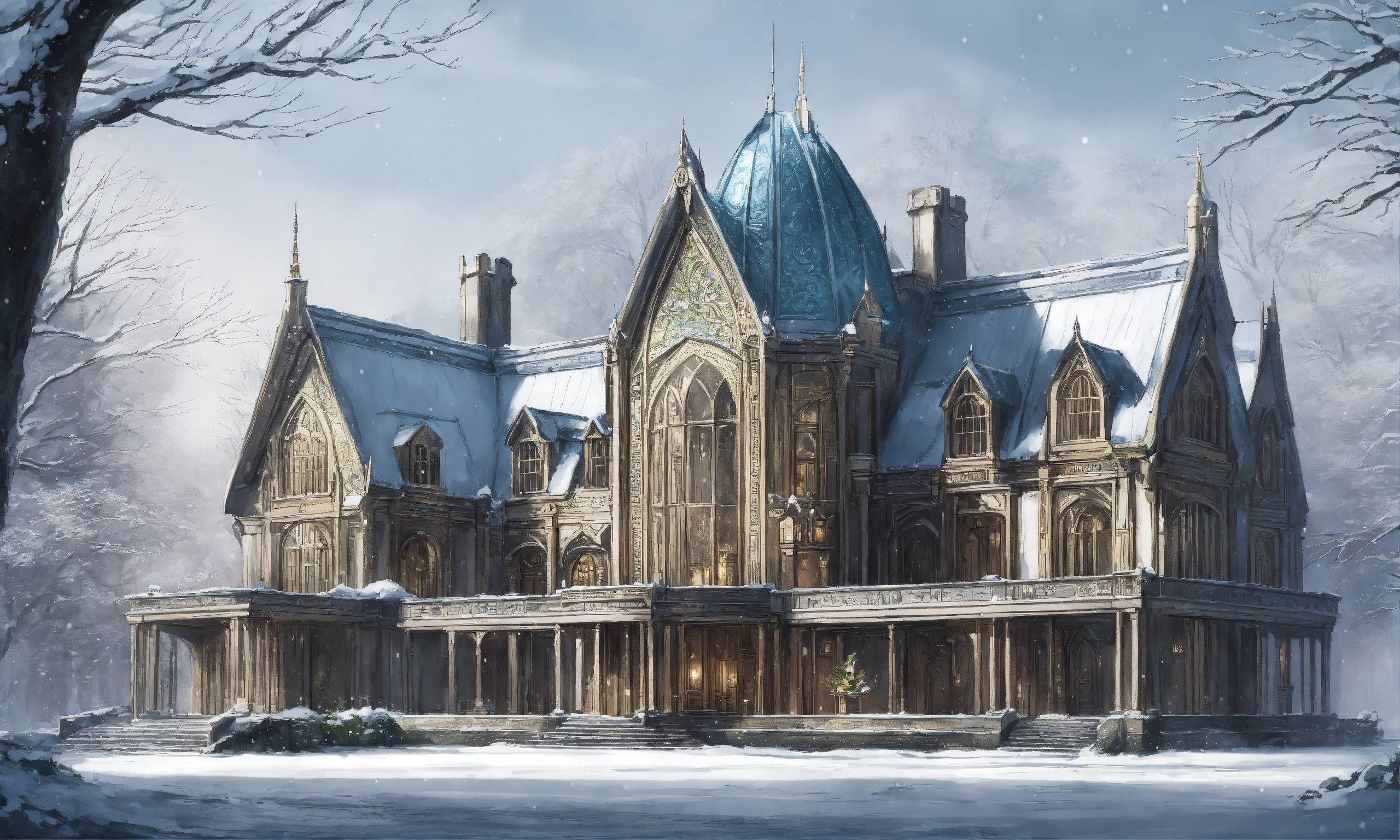 Lexica - Drawing of a fully shown elegant high elf sci fi palace in ...