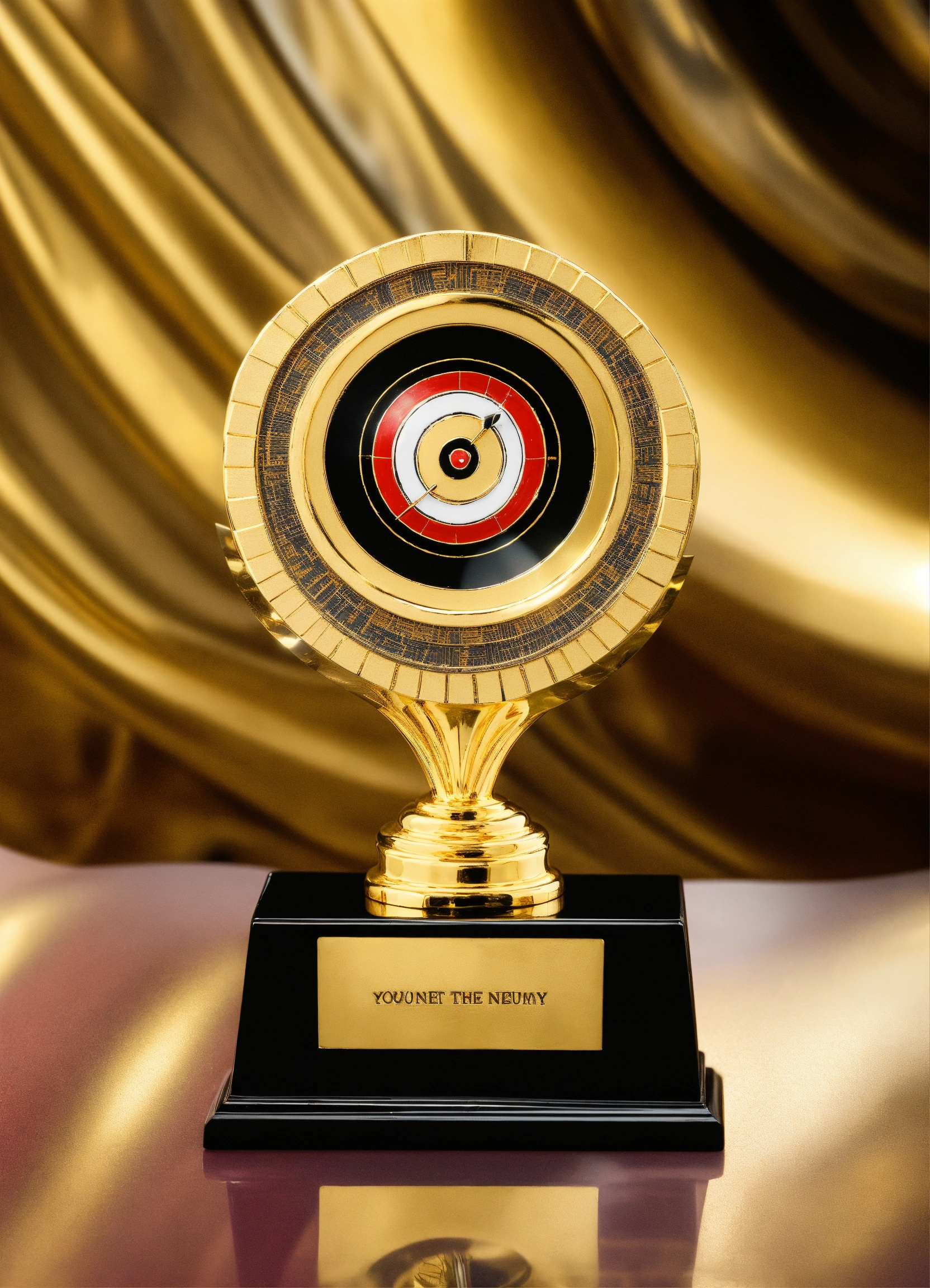 Lexica - Design a shiny gold bullseye trophy with a vibrant background ...