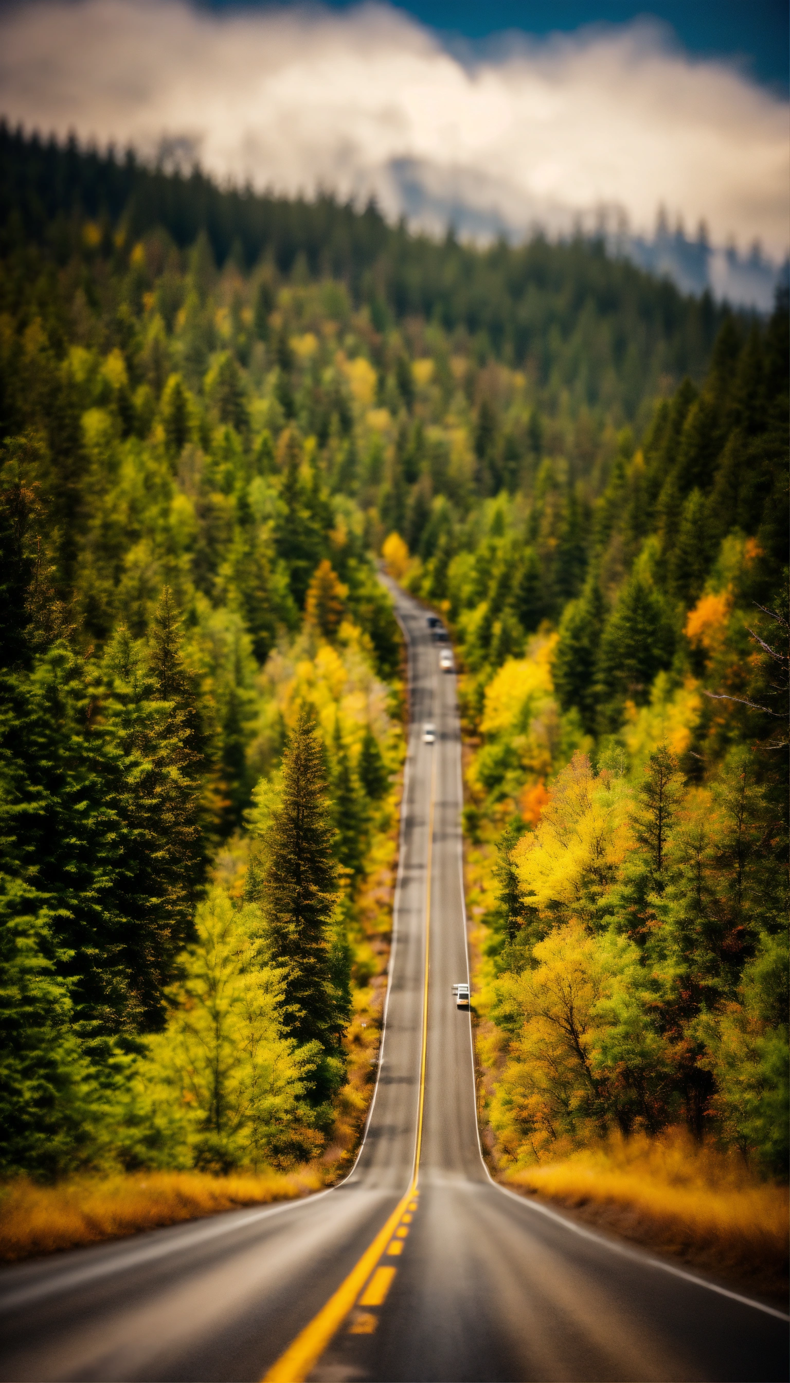 Lexica - McKenzie Highway Oregon, tilt-shift style, ultra high ...