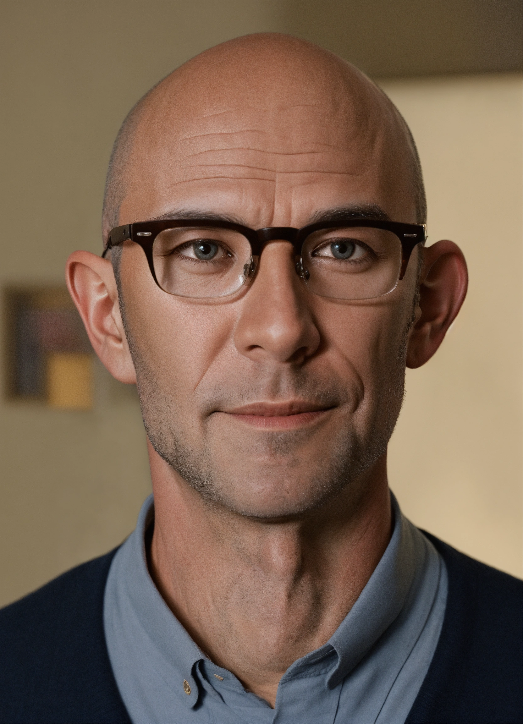 Lexica - A man in his 40s, with a long, thin face, wrinkles on his face ...