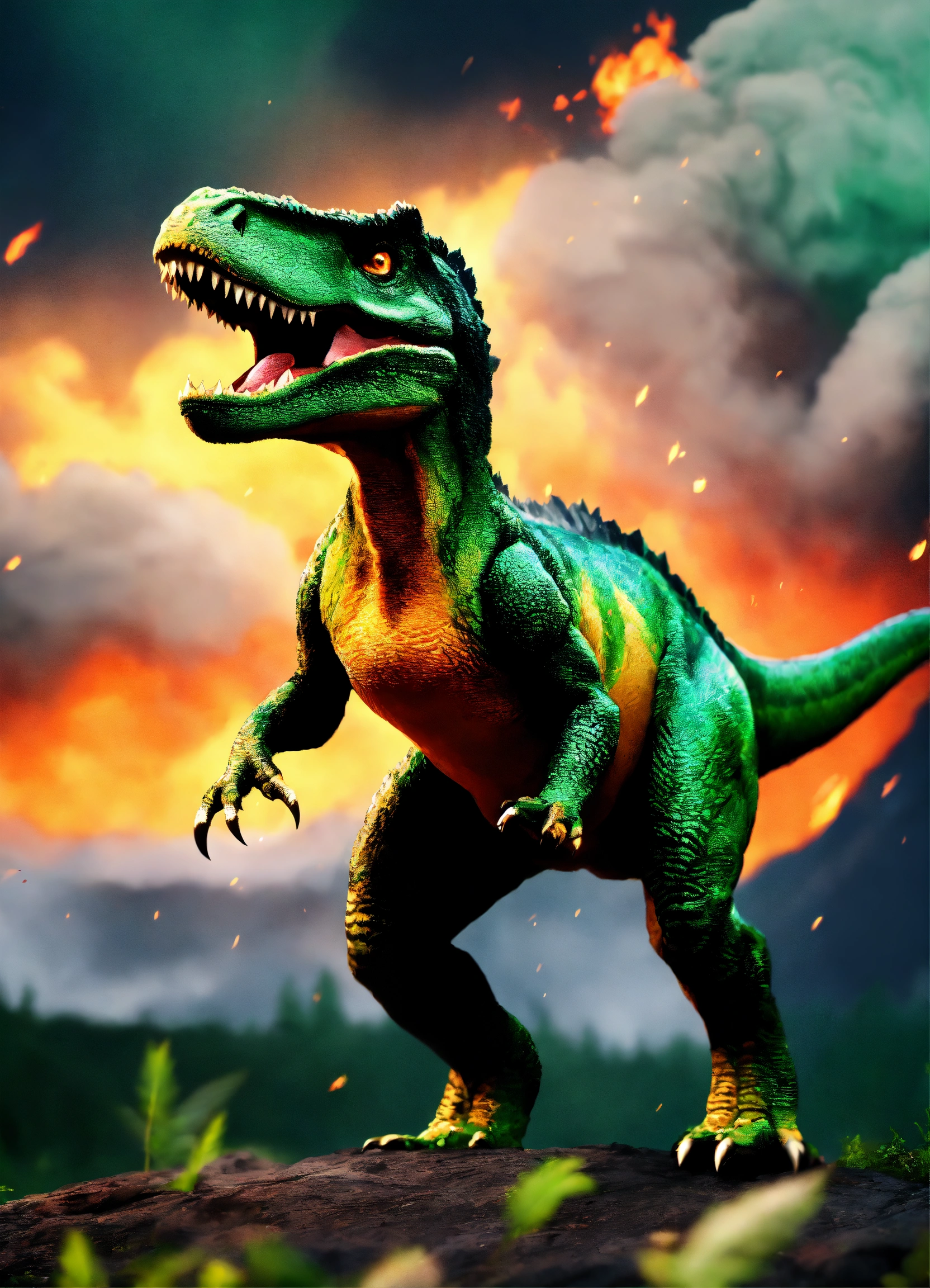 Lexica - An adorable and fluffy t-rex dinosaur with big color eyes ...