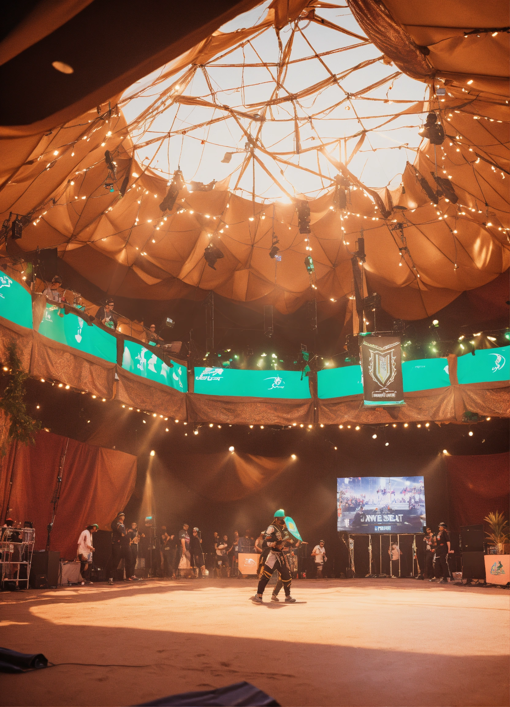 Lexica - Generate an image of a small esports venue's indoor desert ...