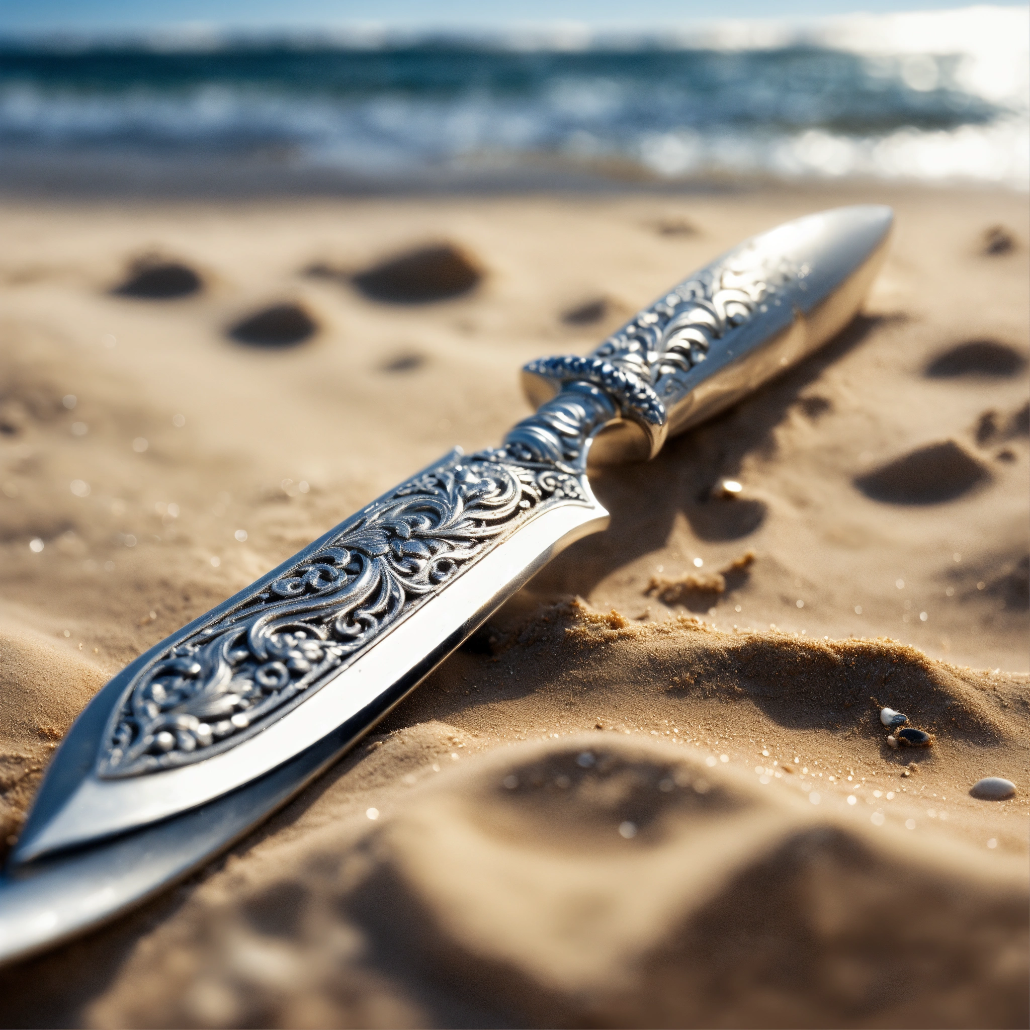 Lexica - 8k, picture of a narrow and delicate wavy curved dagger made ...