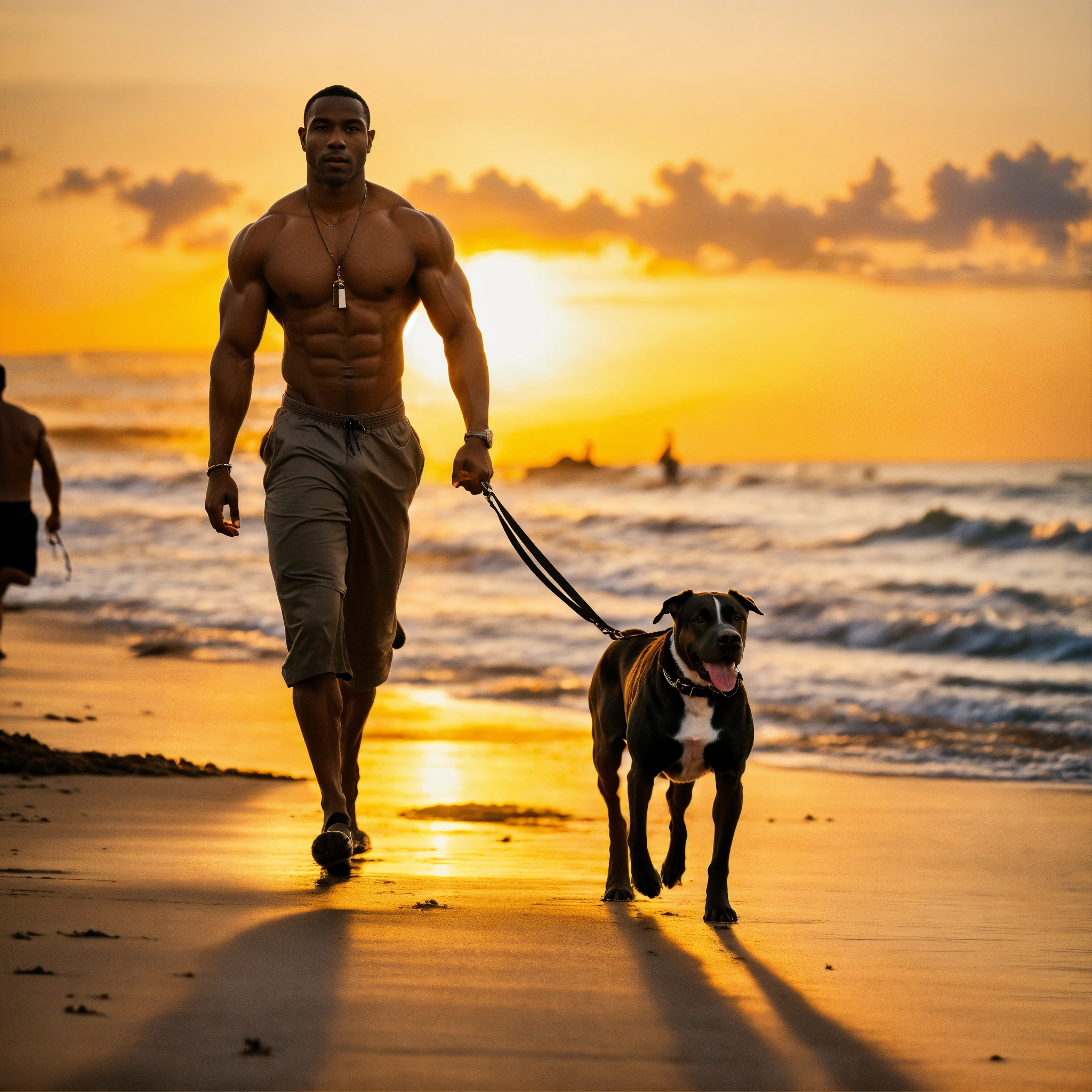 Lexica - Dark-skinned man, light-eyed, well-defined muscular man ...