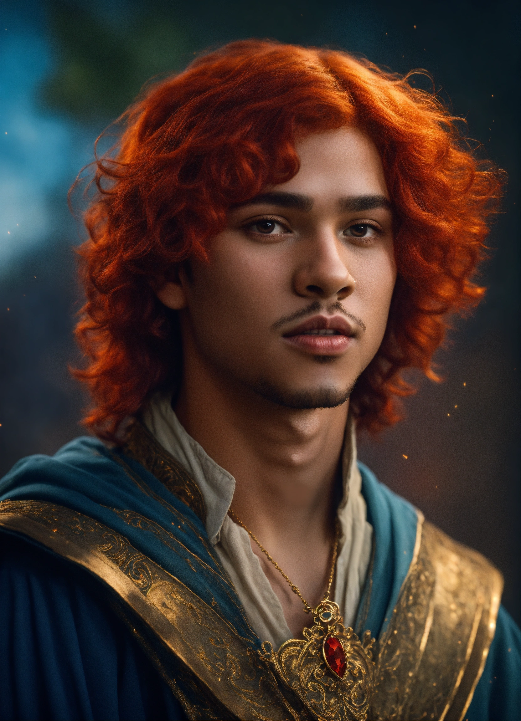 Lexica - Mixed-race people boy prince red hair magical realism 4k