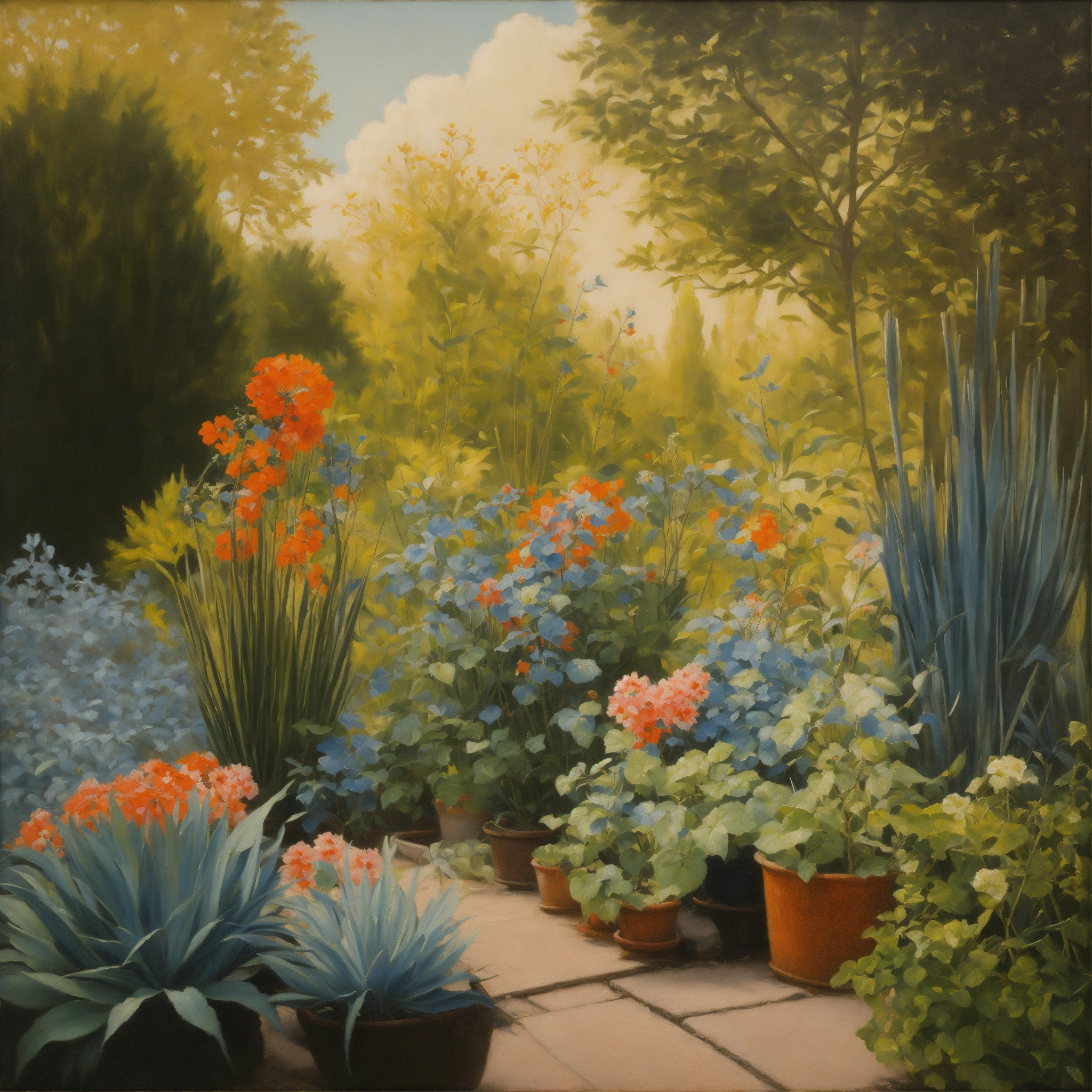 Lexica - Garden oil painting in style ansel adams, anna atkins, charles ...
