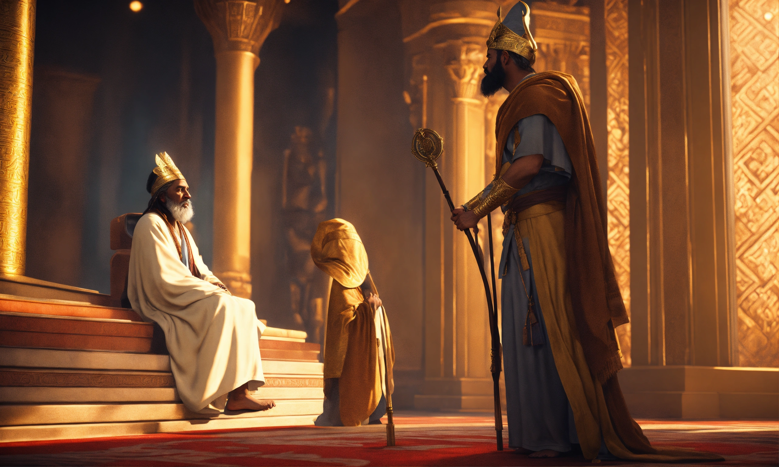 Lexica - Old Moses with his staff, Hebrew robes, talking to Pharaoh ...