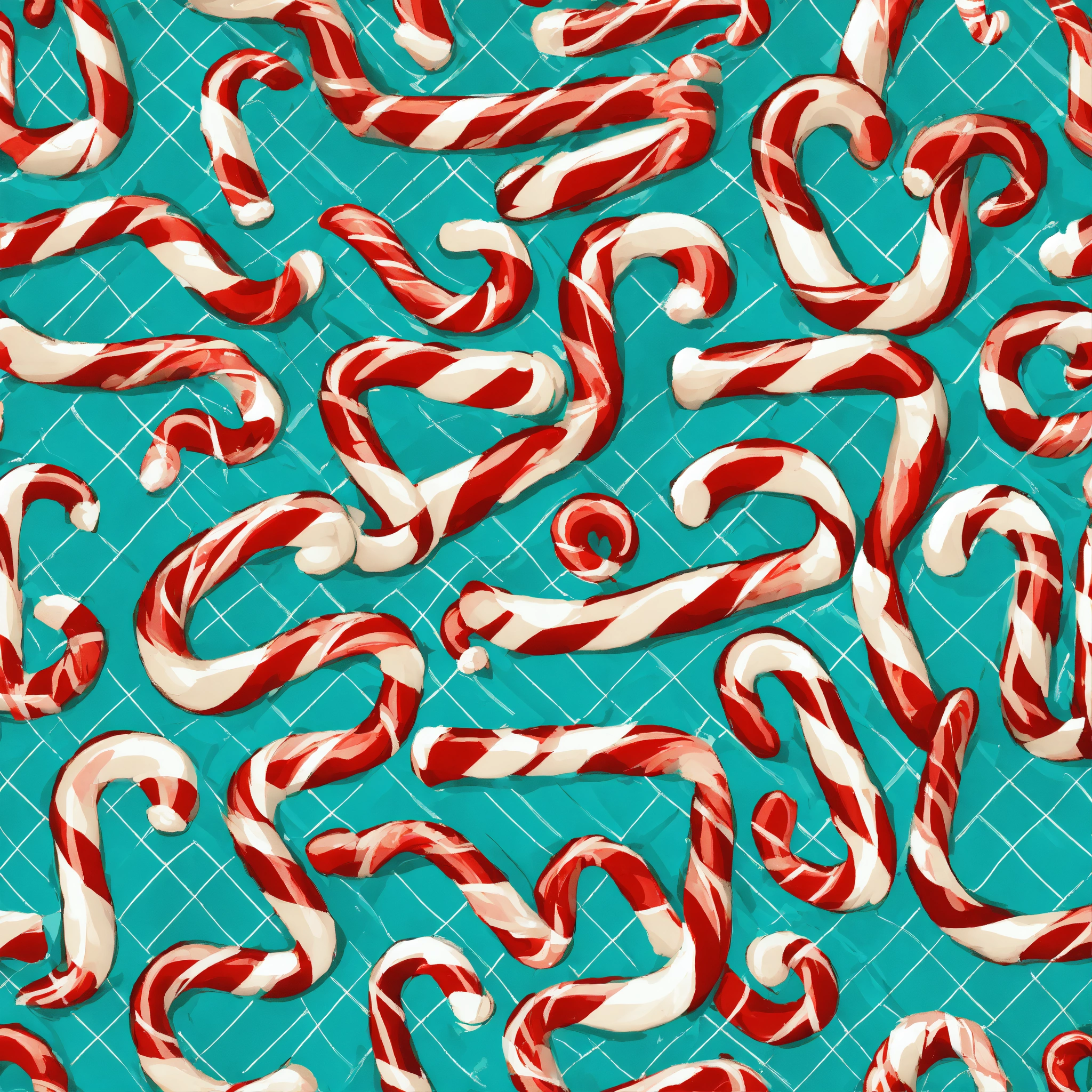Lexica - Repeating pattern of candy canes scattered on a cartoonish ...