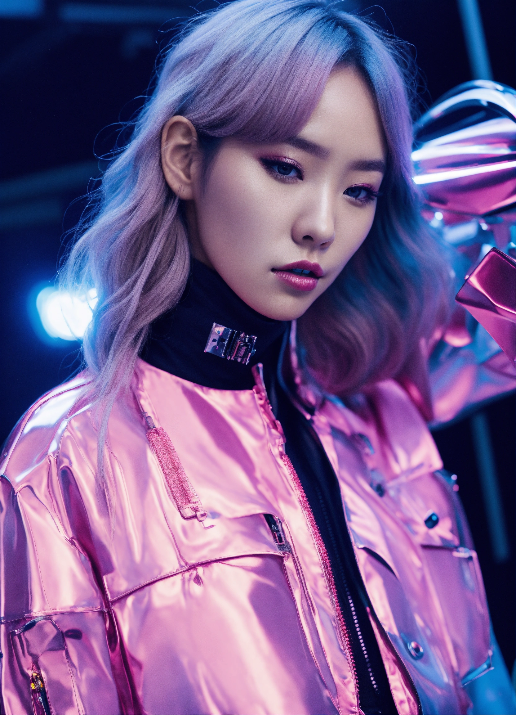 Lexica - Taeyeon futuristic fashion editorial techno chic